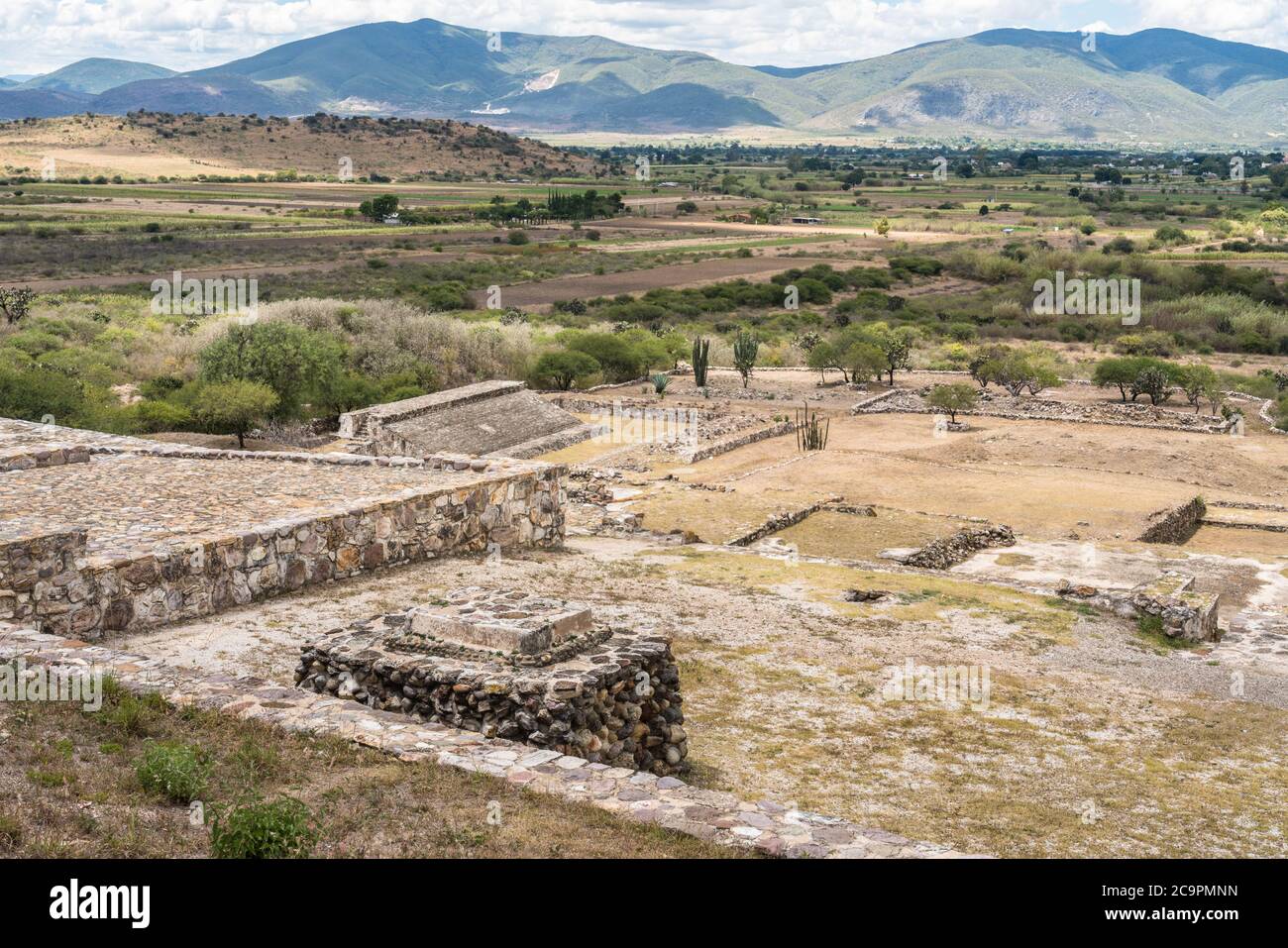 The ceremonial platform on the top of Building A in the ruins of the ...