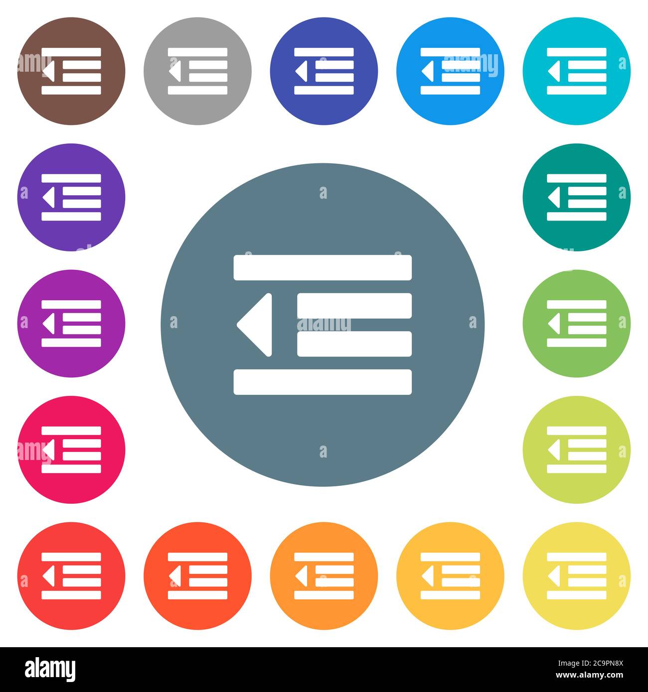 Decrease text indentation flat white icons on round color backgrounds. 17 background color ...