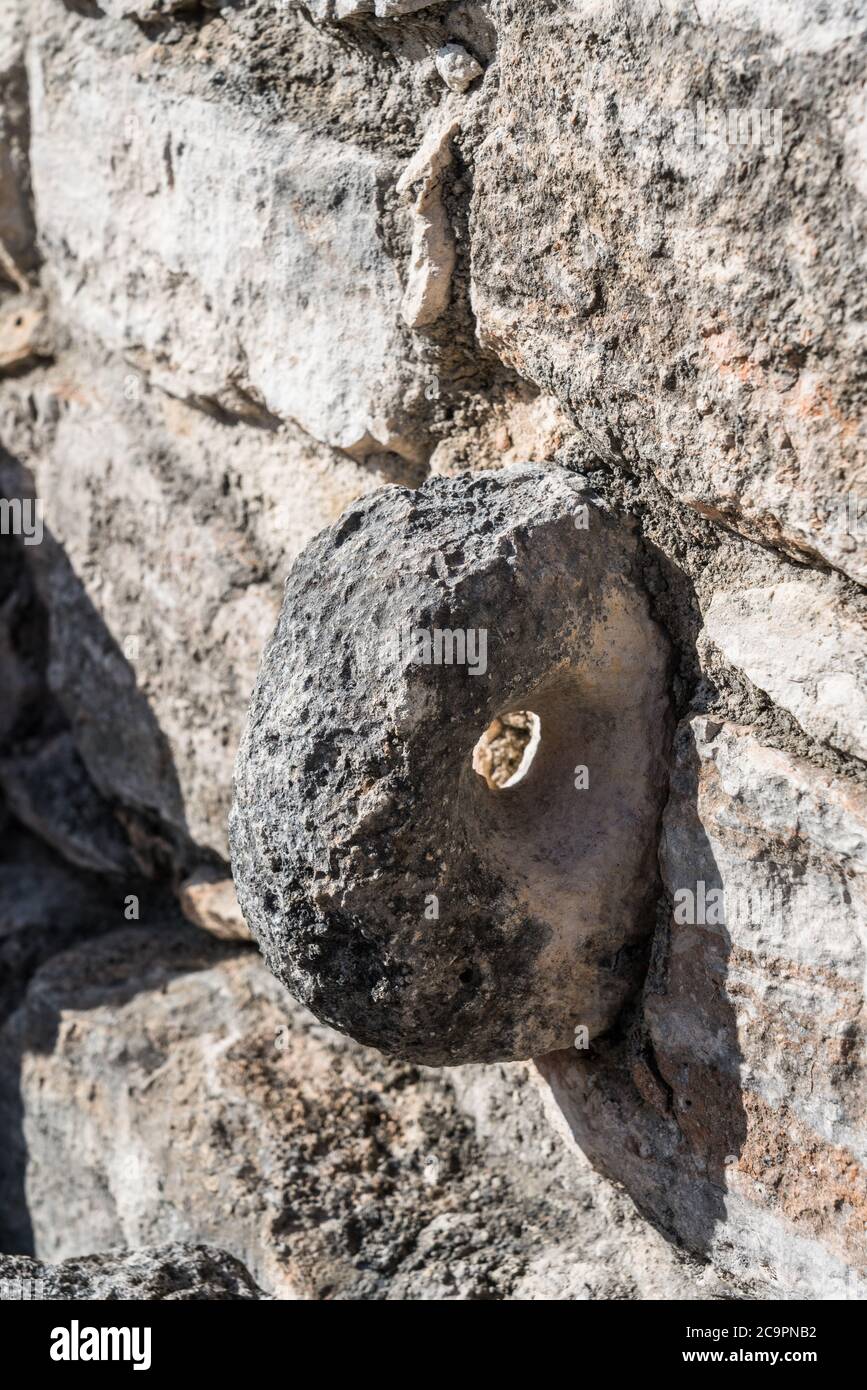 Small stone rings set in the walls of the temples atop Structure 17 or ...