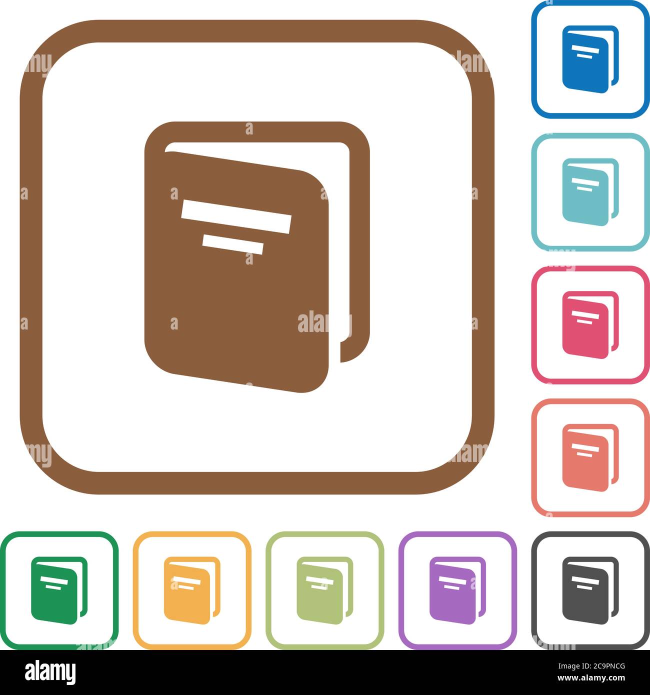 Album simple icons in color rounded square frames on white background ...