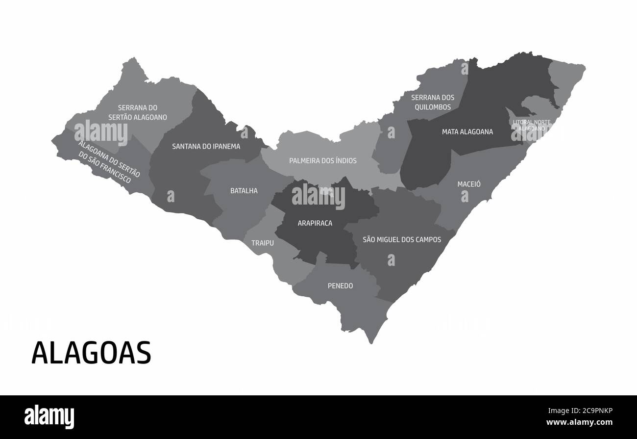Alagoas State regions map Stock Vector Image & Art - Alamy