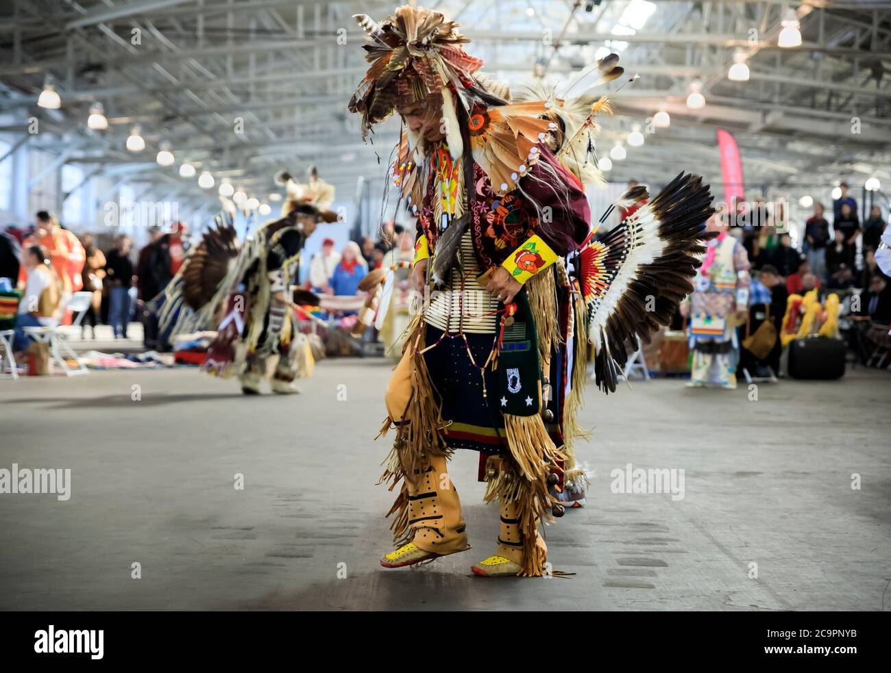 San Francisco, USA - February 08, 2020: Native American Indians dressed ...