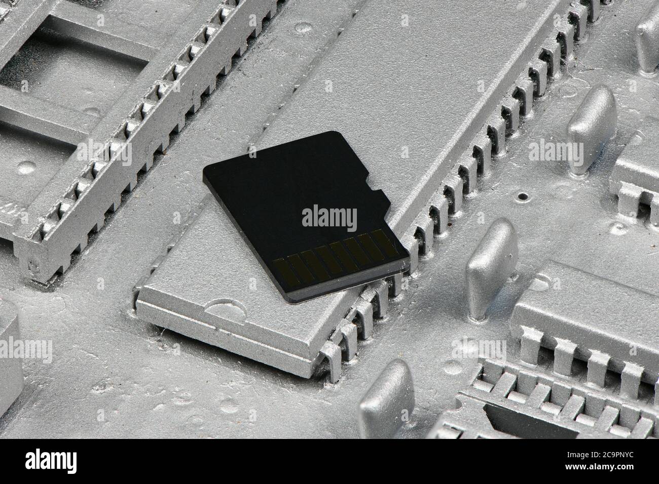 SD memory card on digital background. High resolution photo. Full depth ...