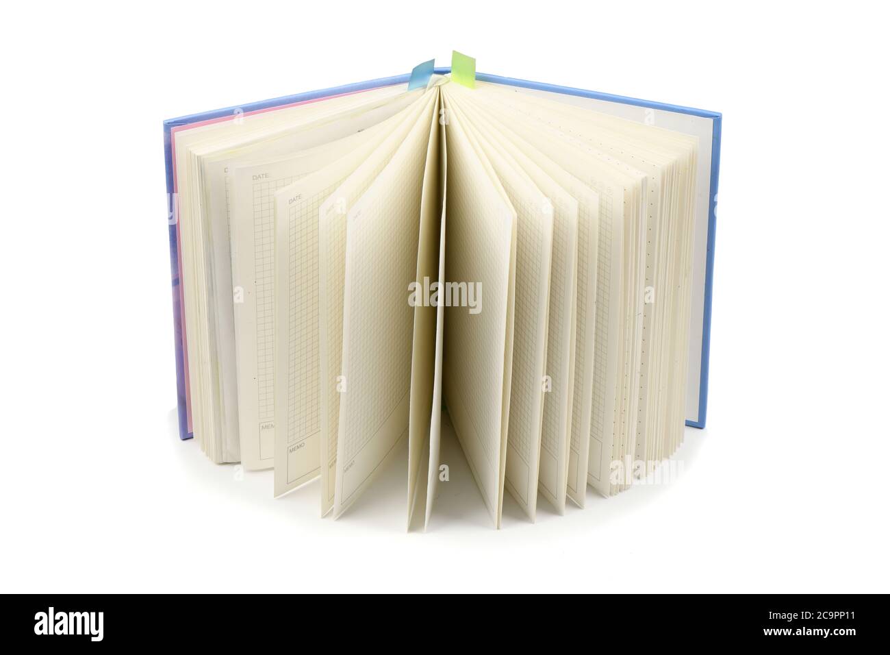 Open diary isolated on white background. High resolution photo. Full ...