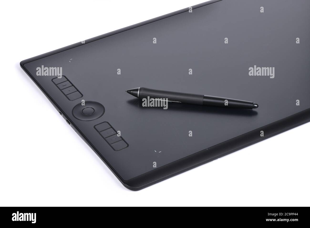 Professional graphics tablet with digitized pen. Isolated on white ...