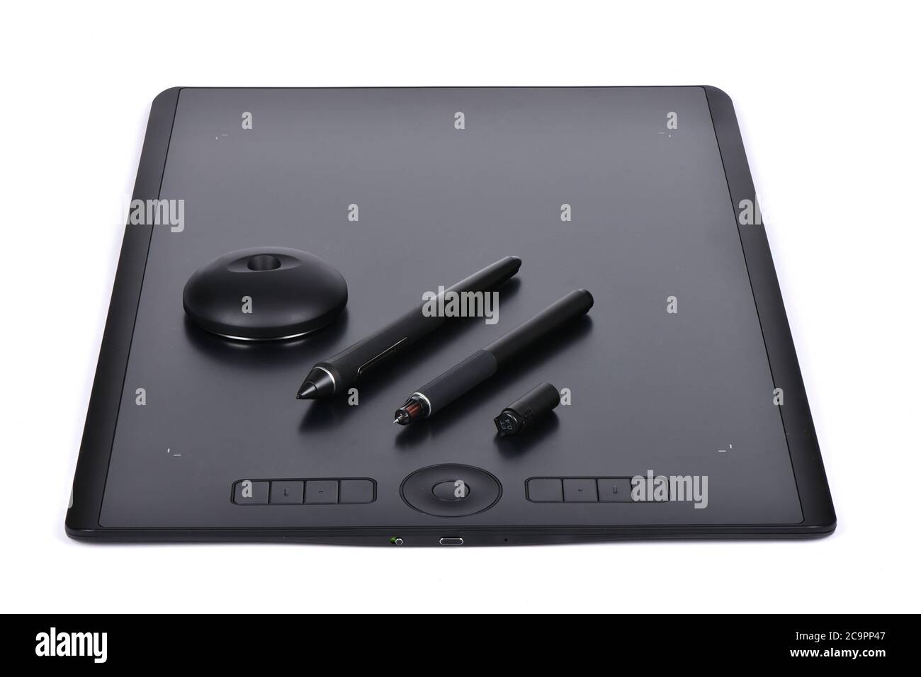Professional graphics tablet with digitized pen. Isolated on white ...