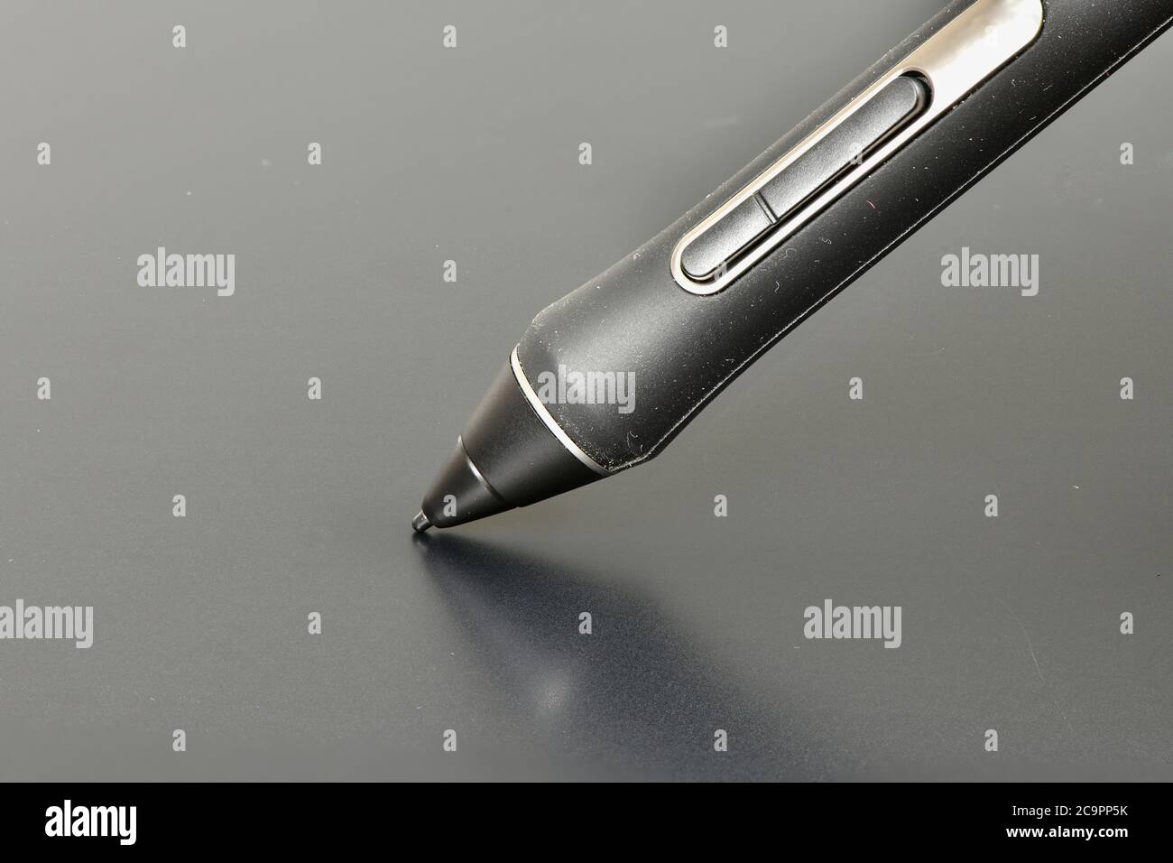 Close-up graphic design digitized pen on tablet background. High ...