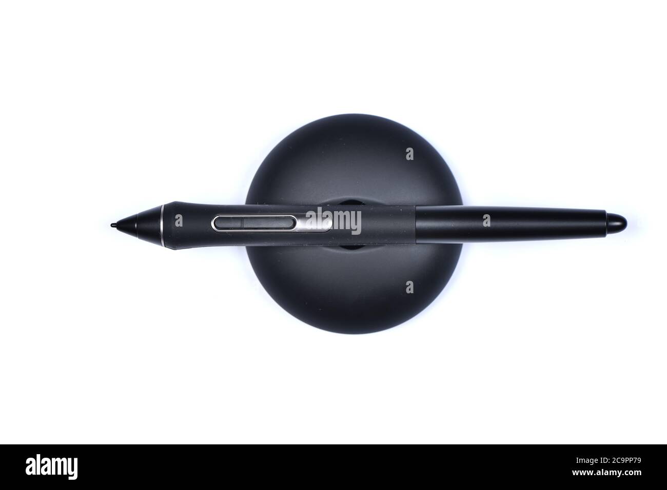 Top view graphic design digitized pen on white background. High ...