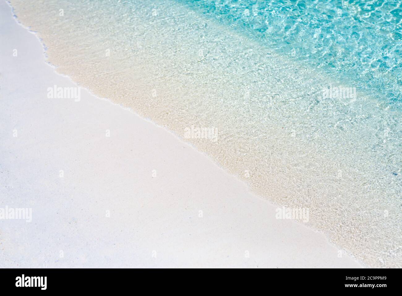 Wave of the sea, shallow water, clear ocean on white sand. Peaceful ...