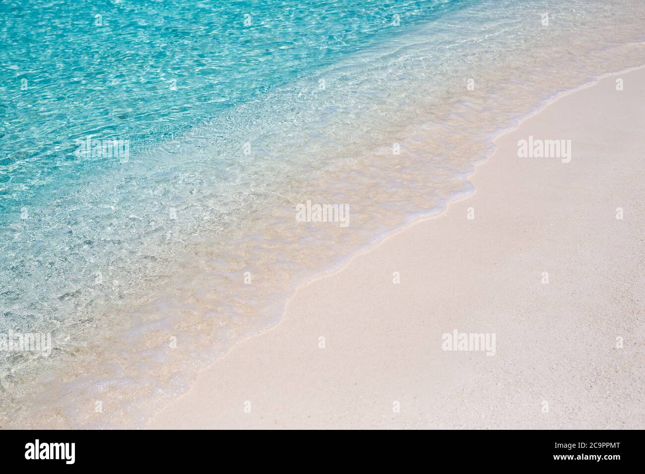 Wave of the sea, shallow water, clear ocean on white sand. Peaceful ...