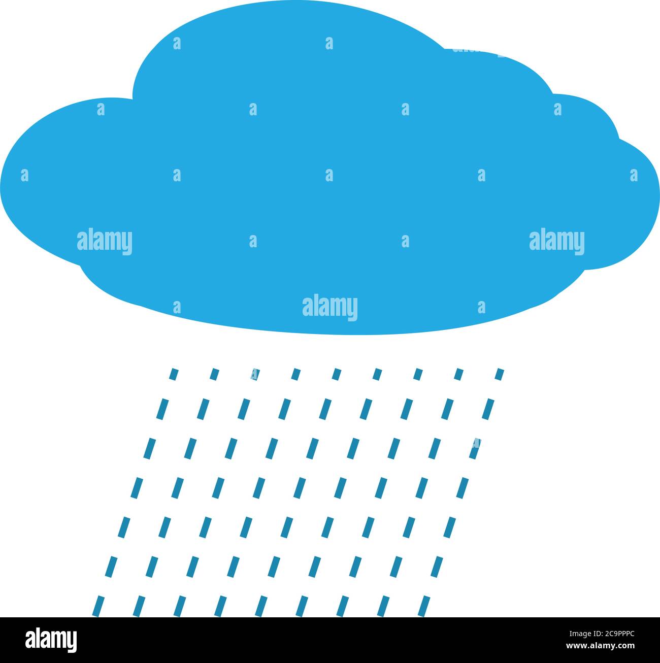Rain flat icon on white background vector illustration isolated on ...