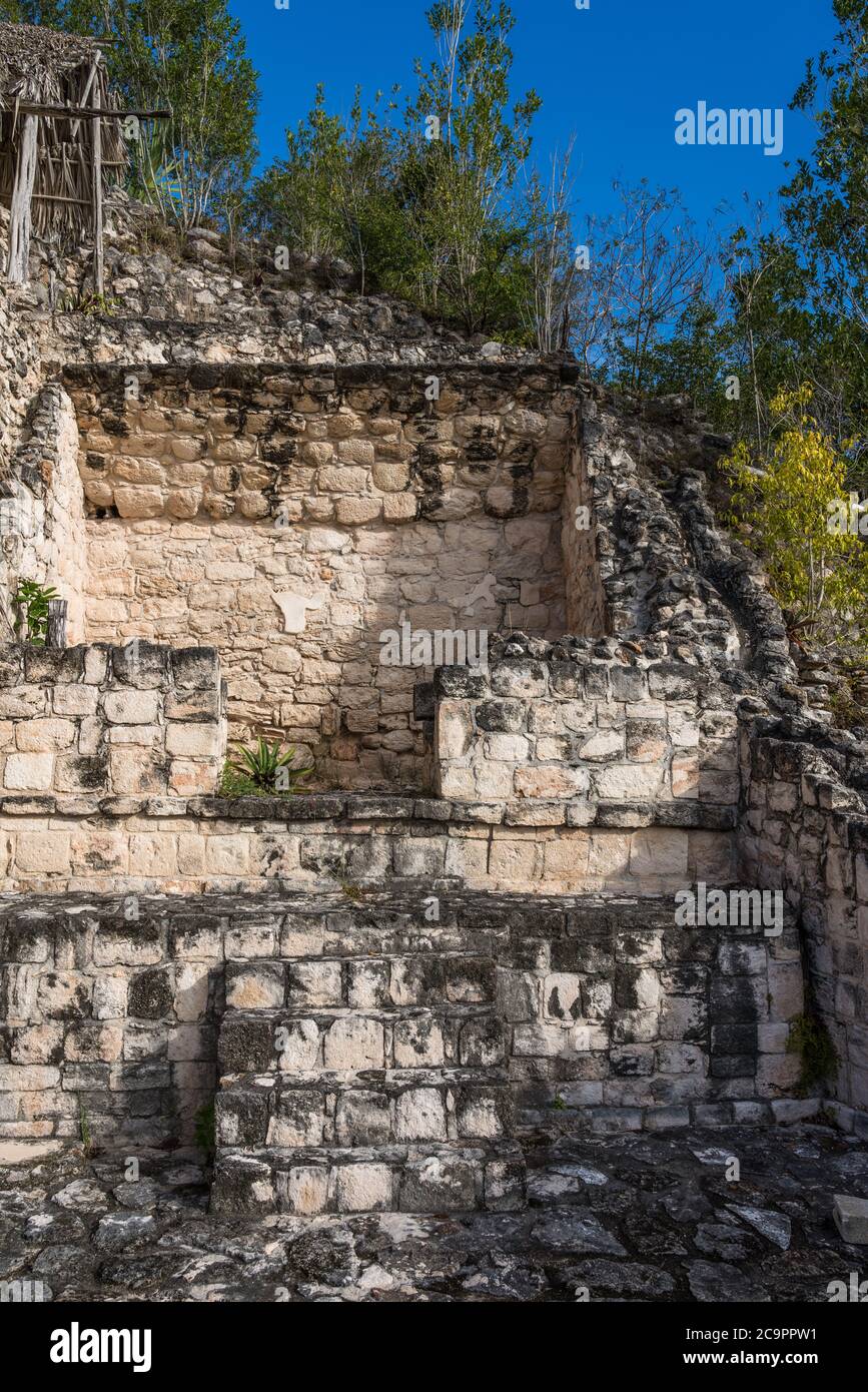 Part of the Acropolis ruin in the pre-HIspanic ruins of the Mayan city ...