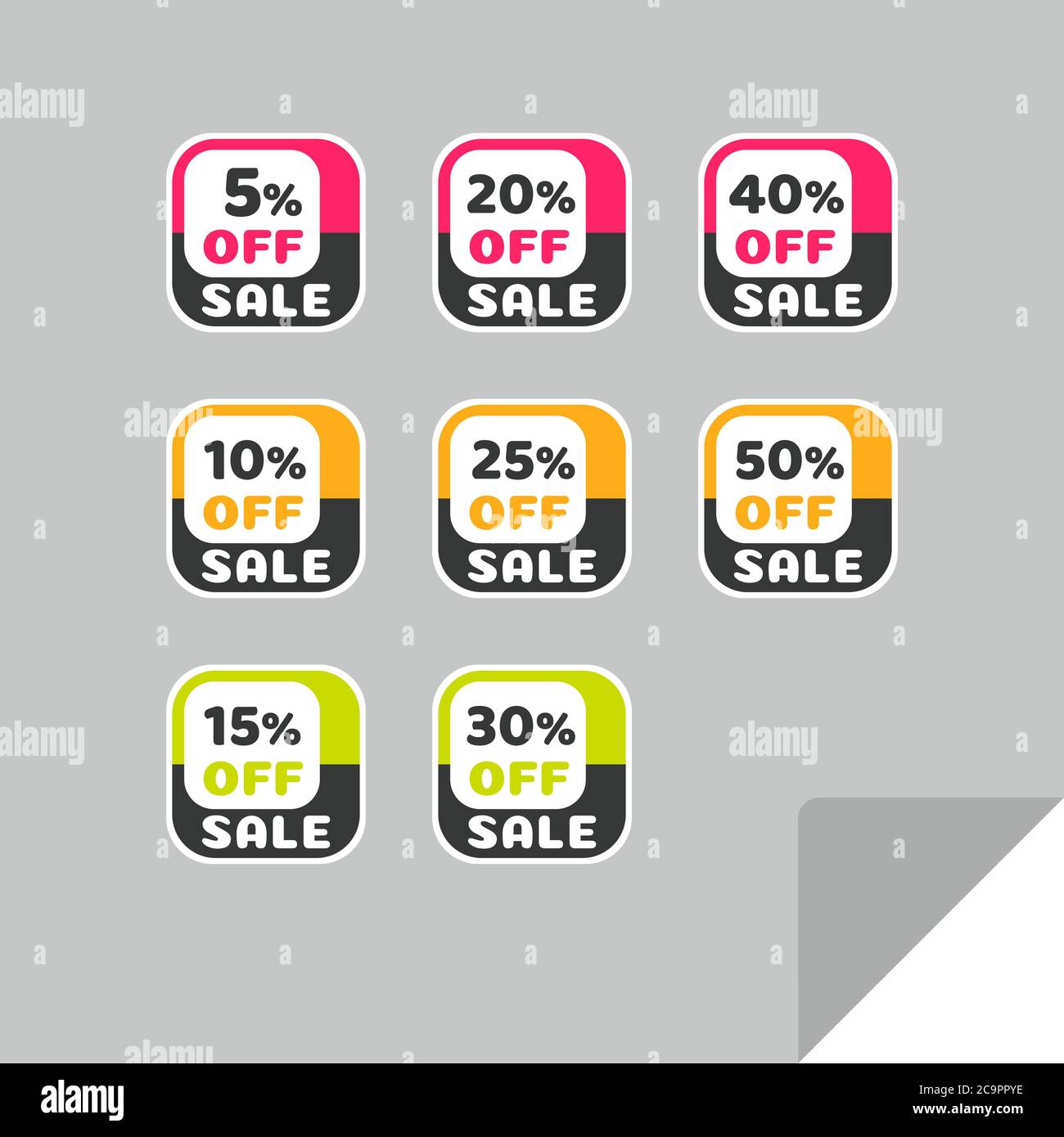 Set of discount labels to attract customers' attention. Timeless easy ...