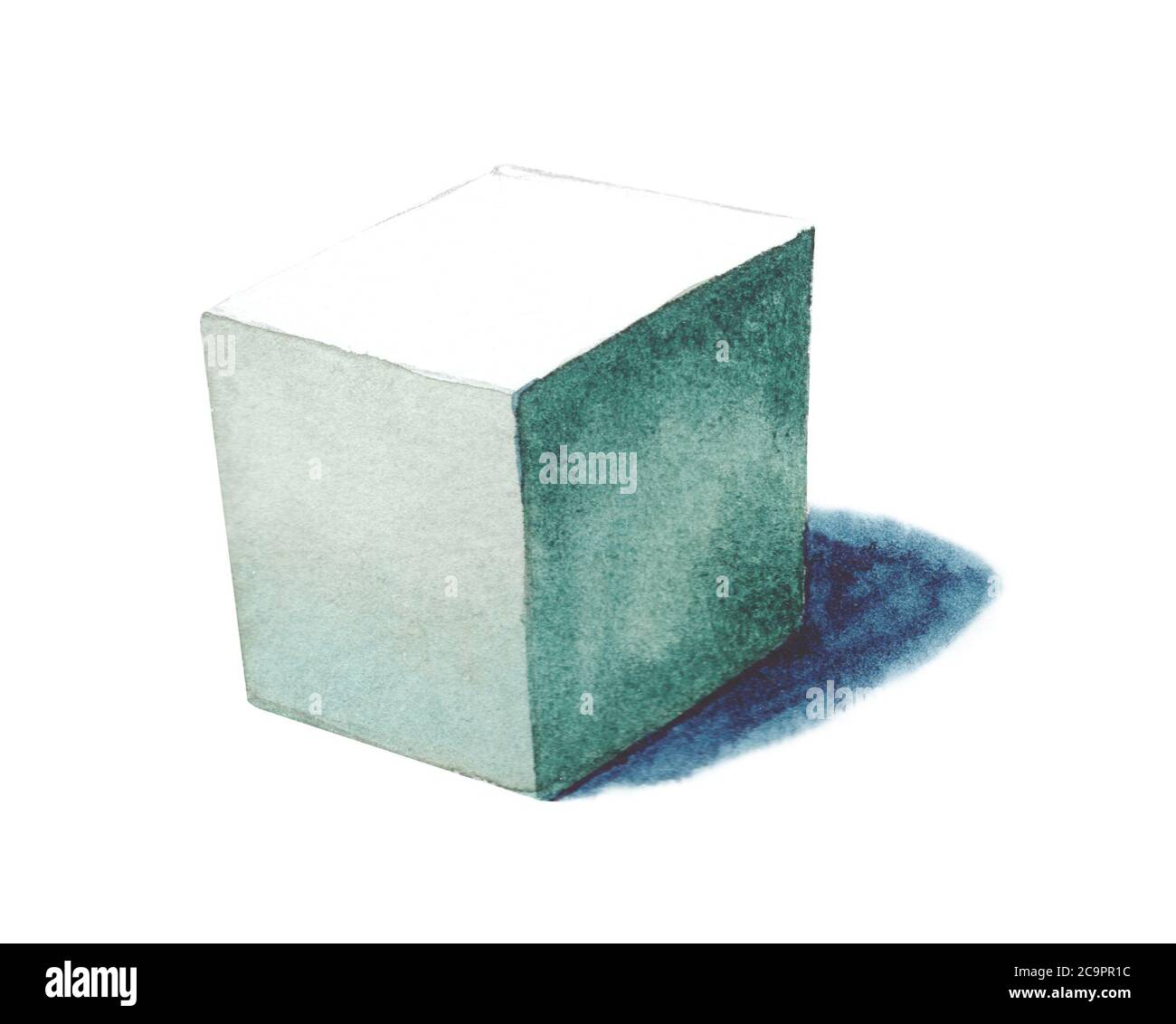 Cube, basic geometric shapes with dramatic light and shadow in ...