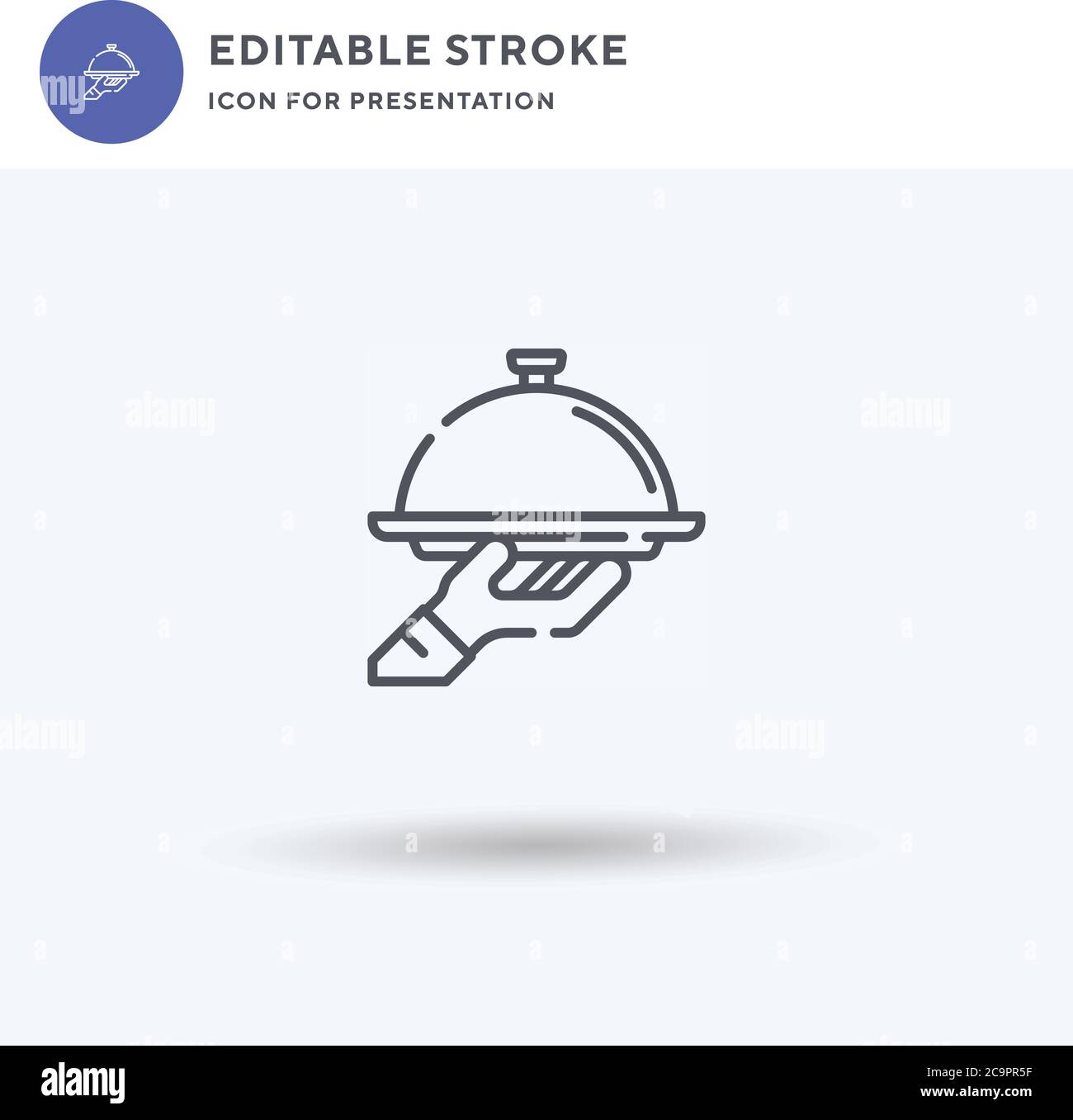 Waiter icon vector, filled flat sign, solid pictogram isolated on white ...