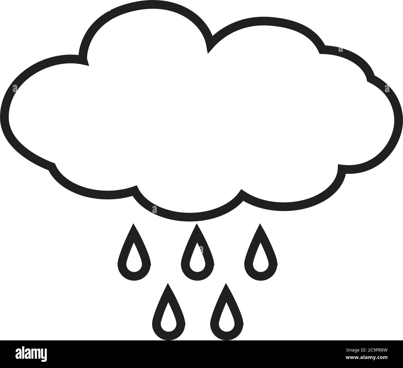 Line Cloud rain icon isolated on background storm sign. weather concept ...