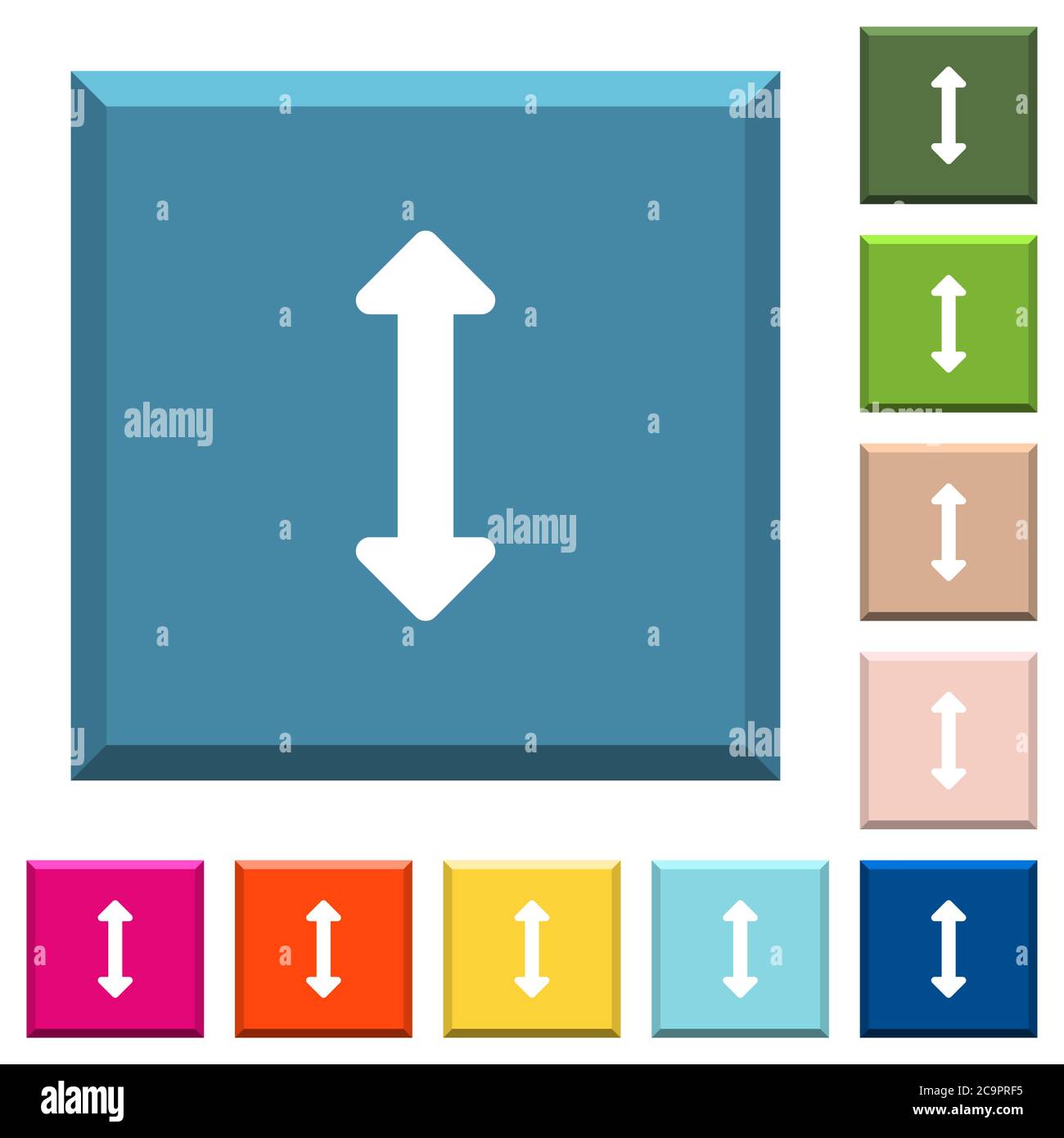 Resize vertical white icons on edged square buttons in various trendy ...