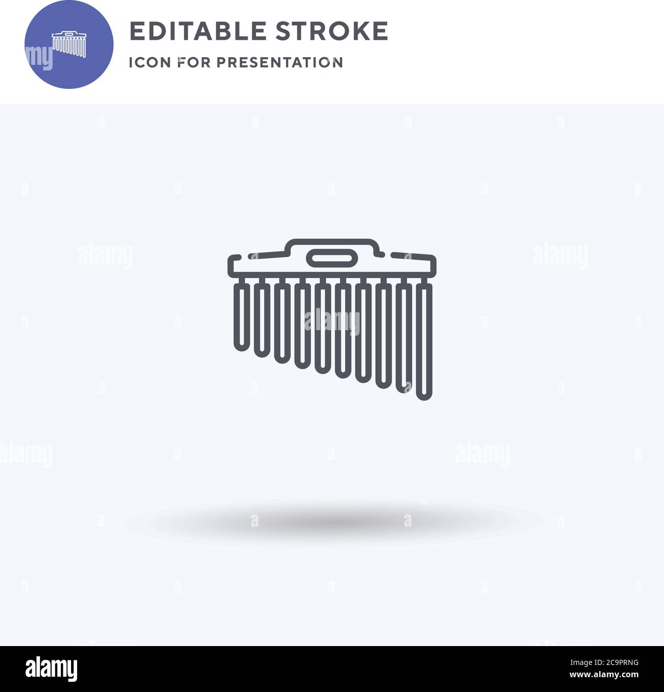 Chimes icon vector, filled flat sign, solid pictogram isolated on white ...