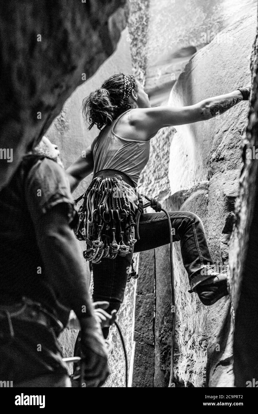 Travel adventure happy woman Black and White Stock Photos & Images - Alamy