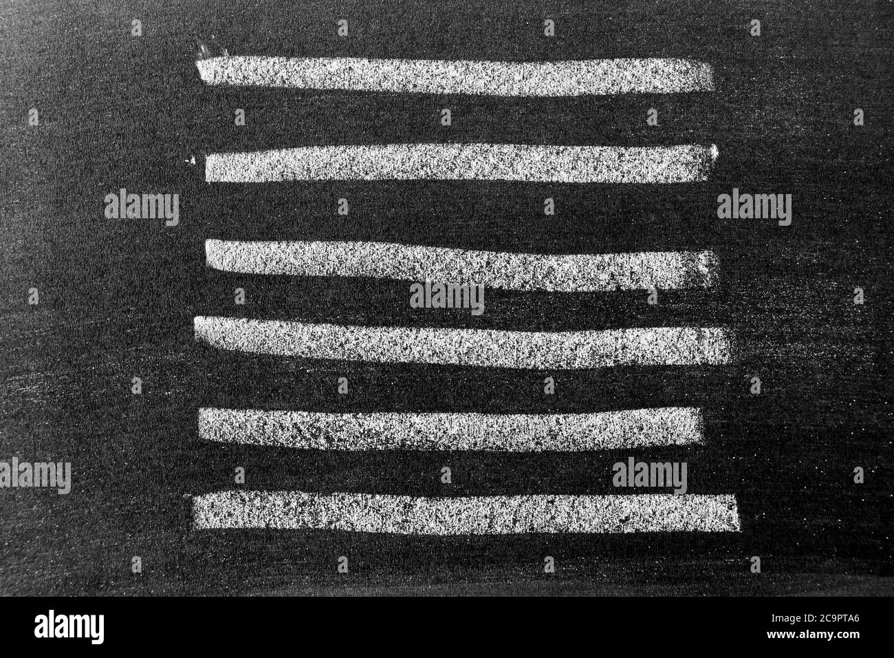 White color chalk hand drawing in set of line or square shape on black ...