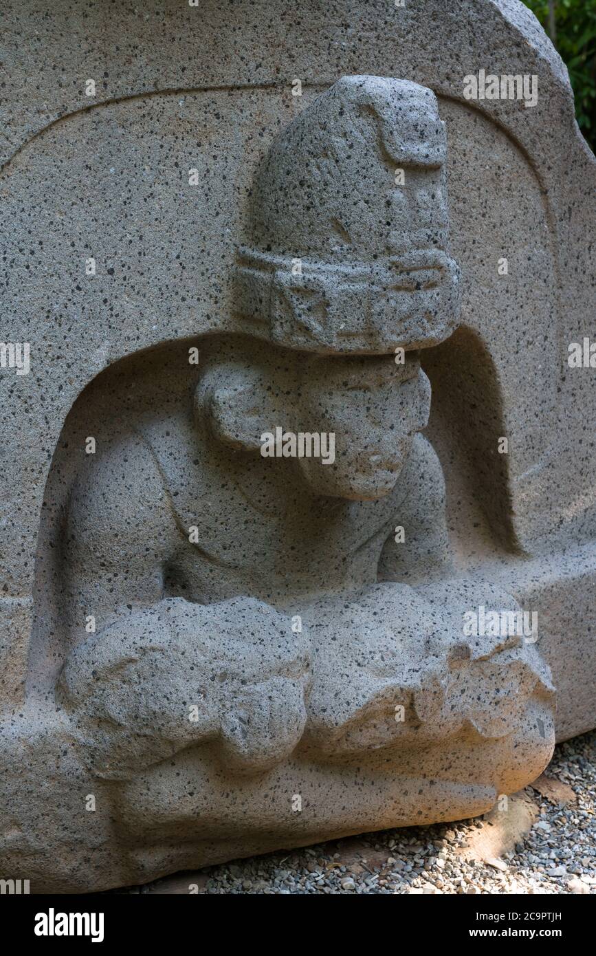 Altar 5, the Altar of the Children, from the Olmec ruins of La Venta ...