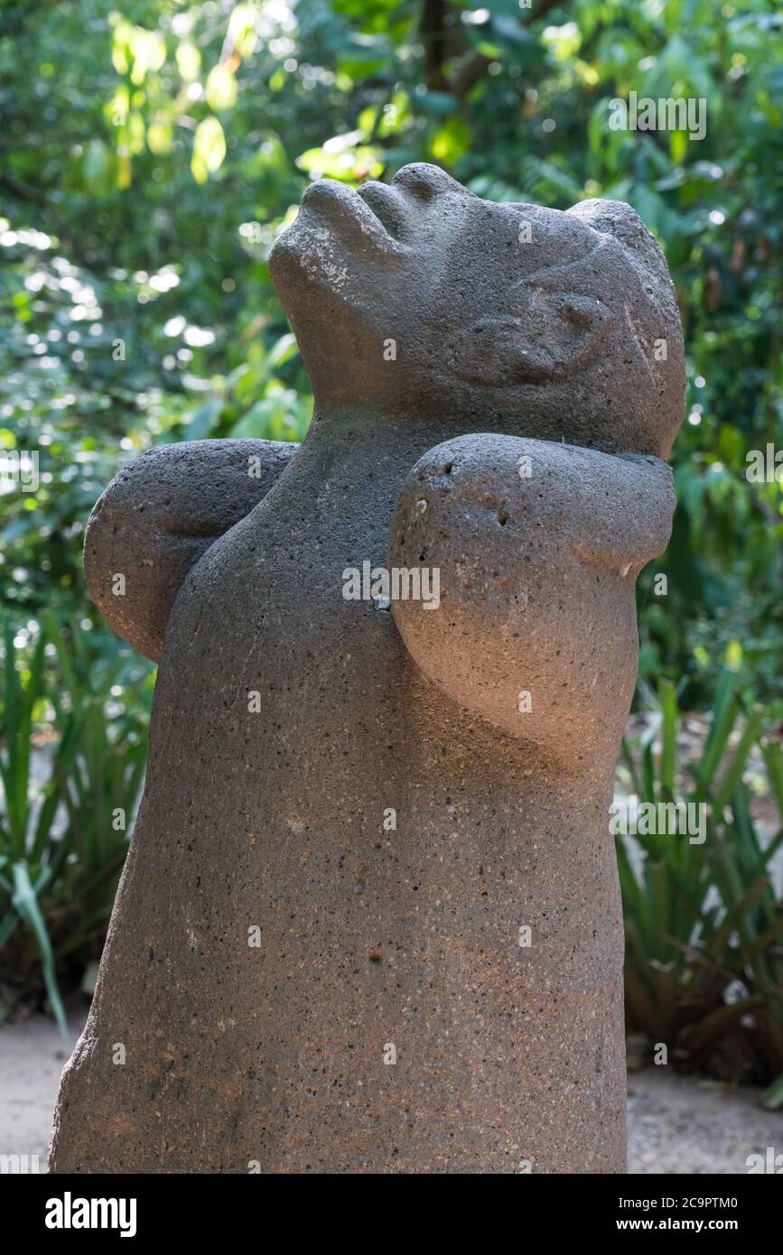 Monument 56, the Monkey Looking to the Sky, from the Olmec ruins of La ...