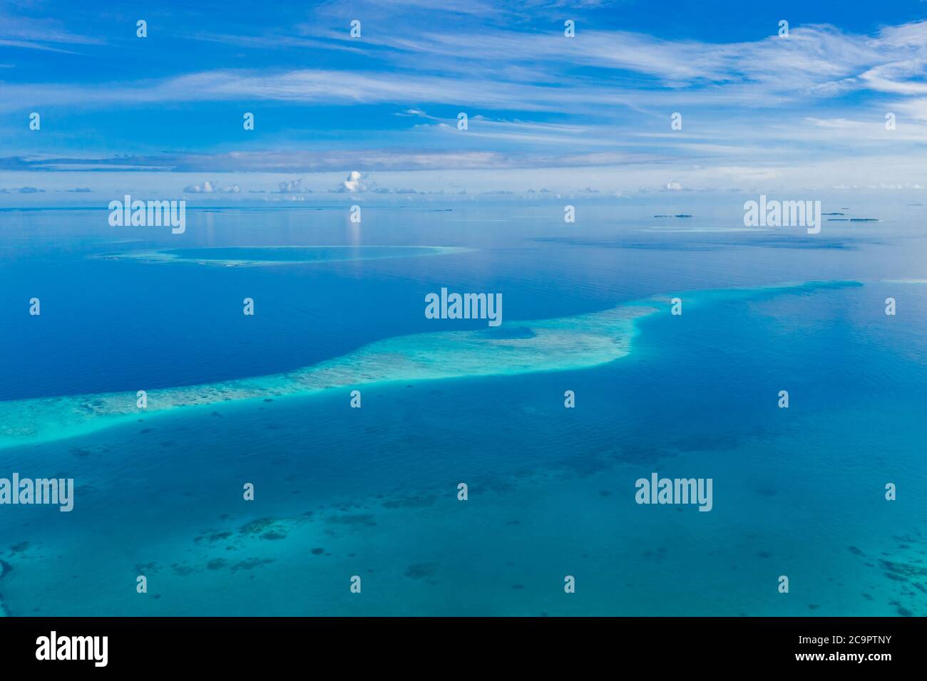 Relaxing seascape with wide horizon of the sky and the sea Stock Photo ...