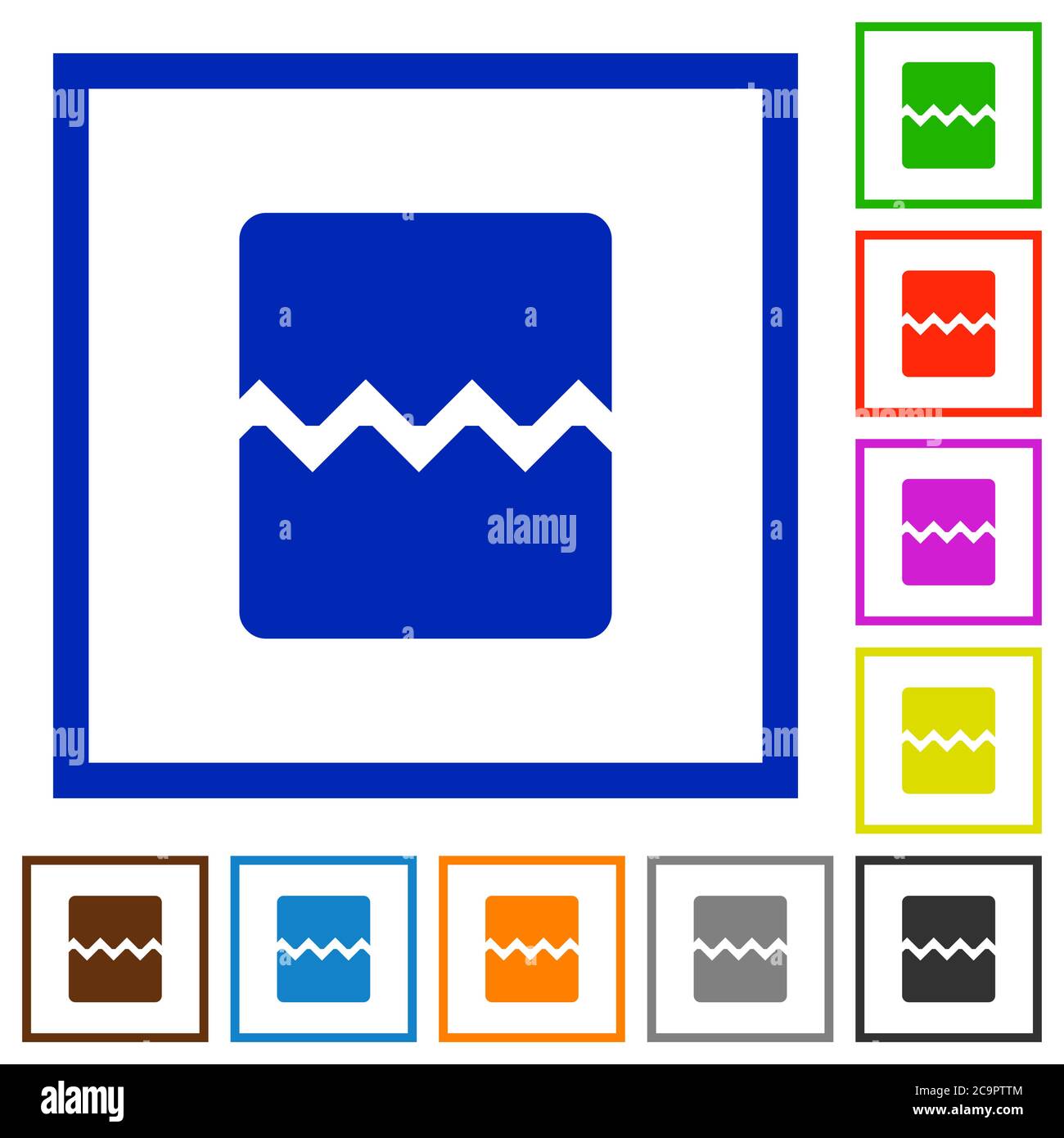 Page break flat color icons in square frames on white background Stock ...