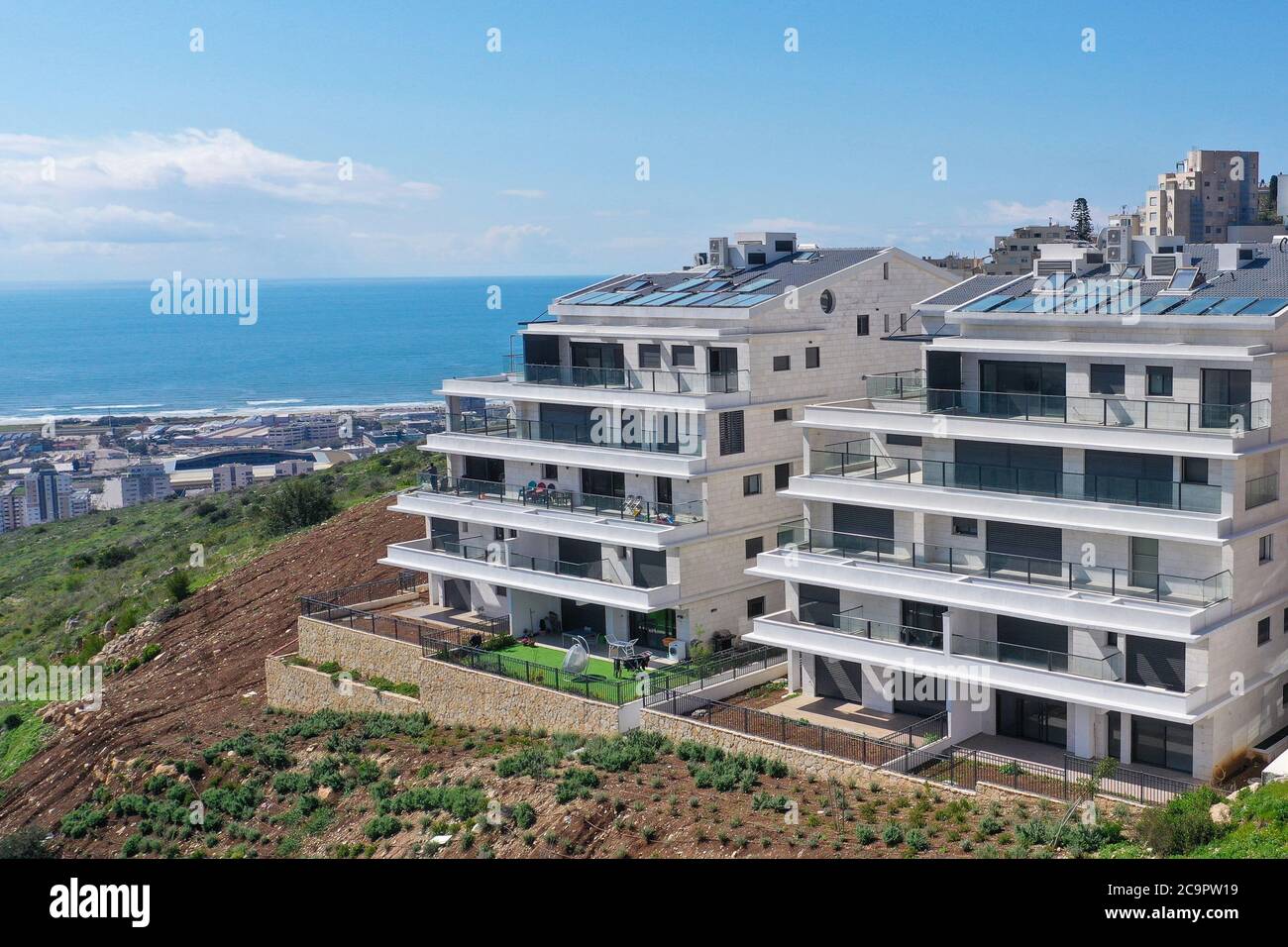 Aerial view terrace housing hi-res stock photography and images - Alamy
