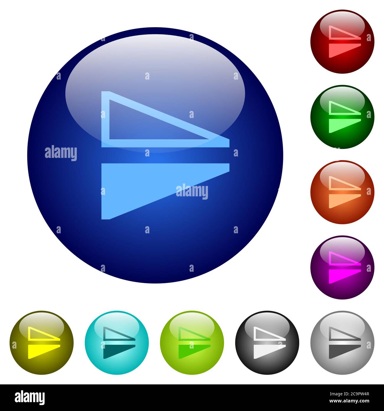 Flip vertical icons on round color glass buttons Stock Vector Image ...