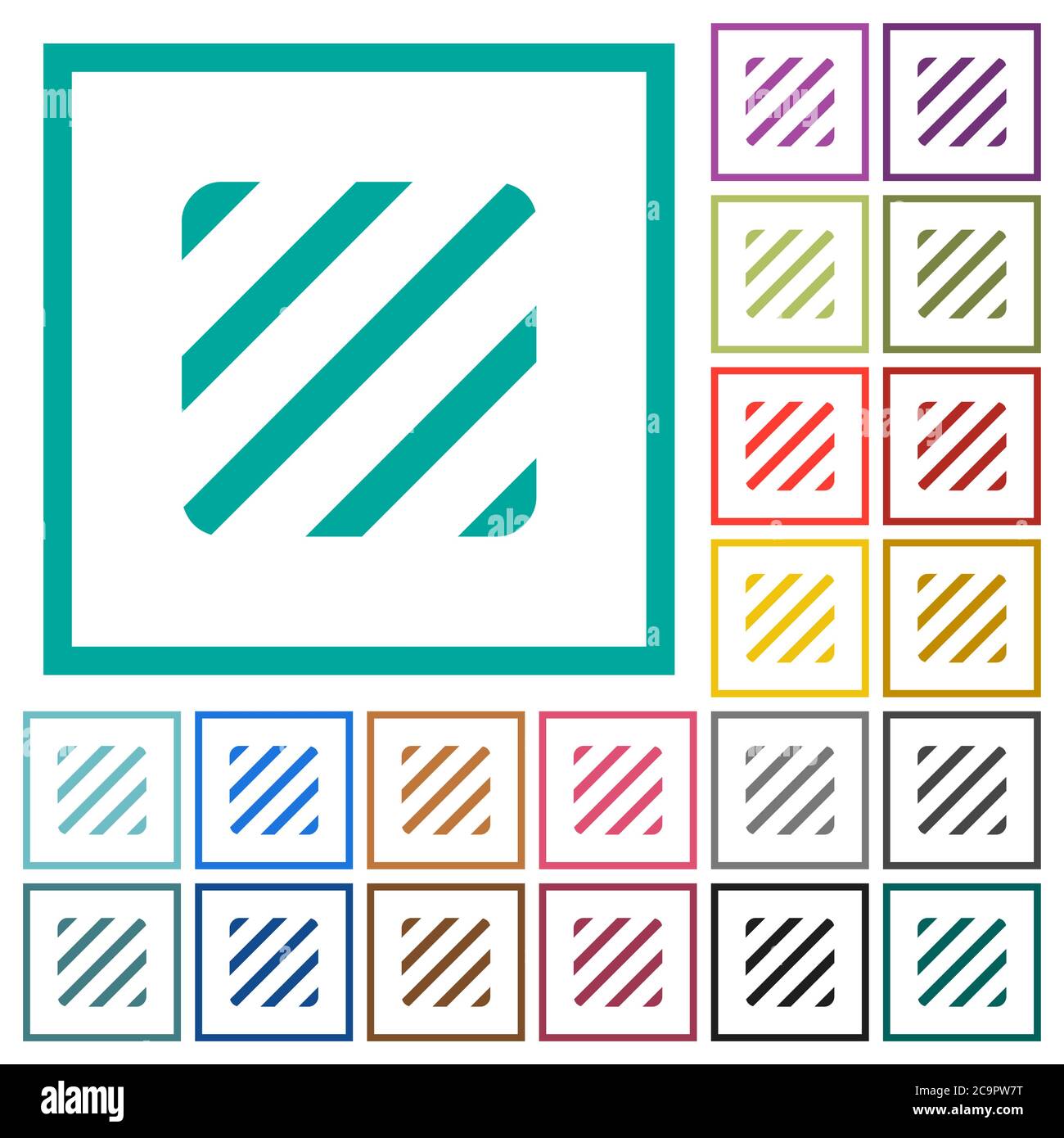 Texture flat color icons with quadrant frames on white background Stock ...