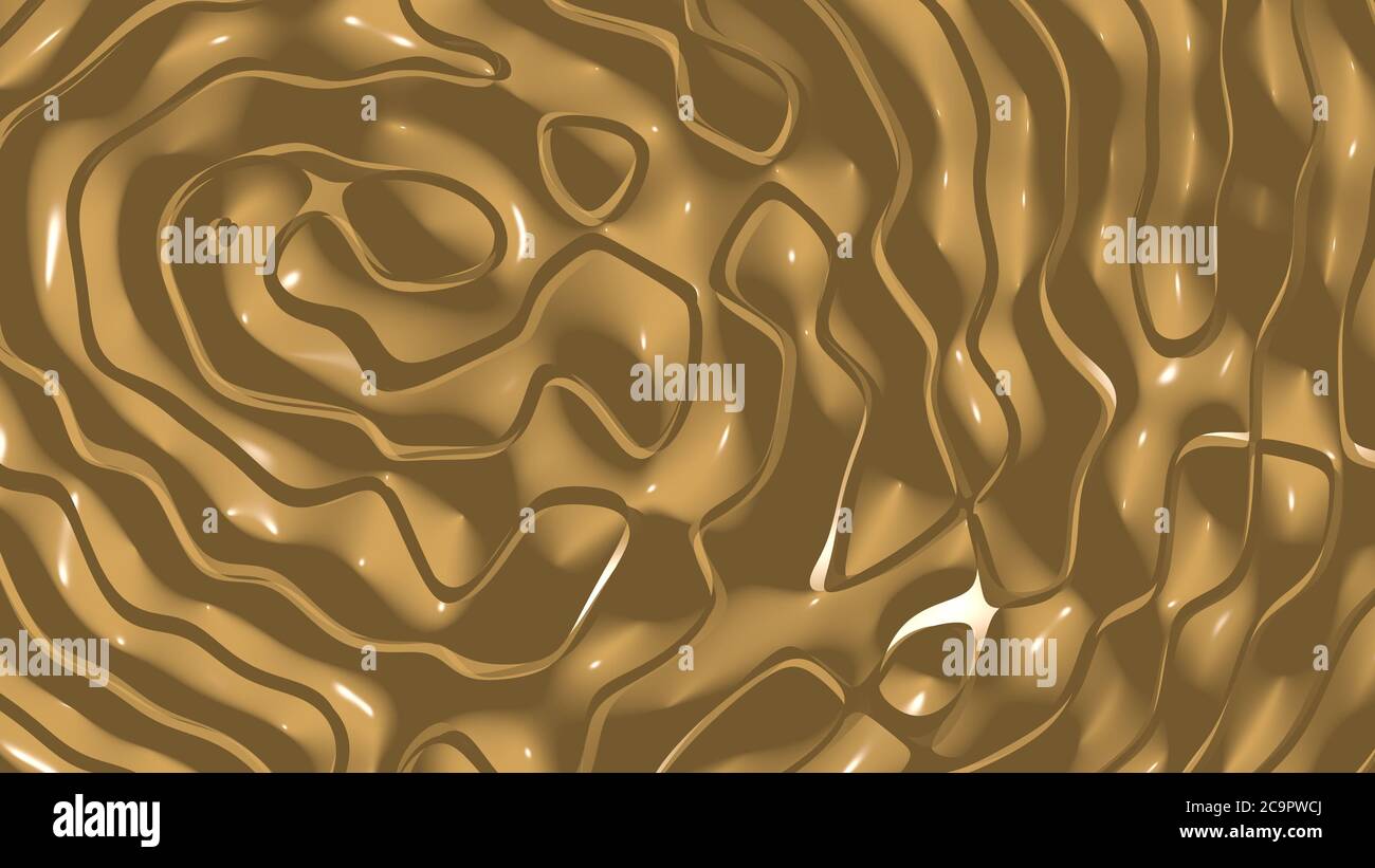 Uniform 3D abstract background of simple patterns of OCHRE color with ...