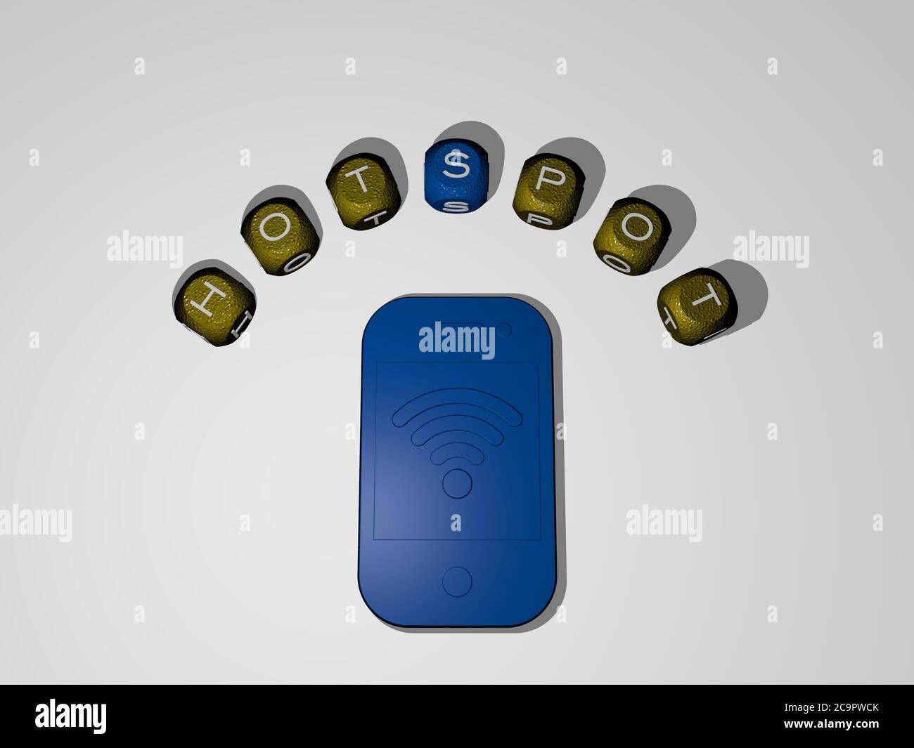 3D illustration of HOTSPOT graphics and text around the icon made by ...
