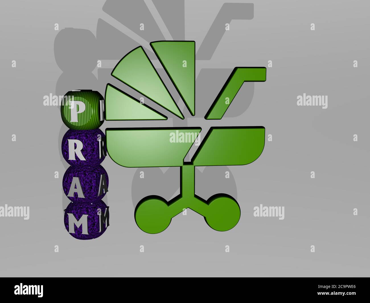 3D graphical image of PRAM vertically along with text built around the ...