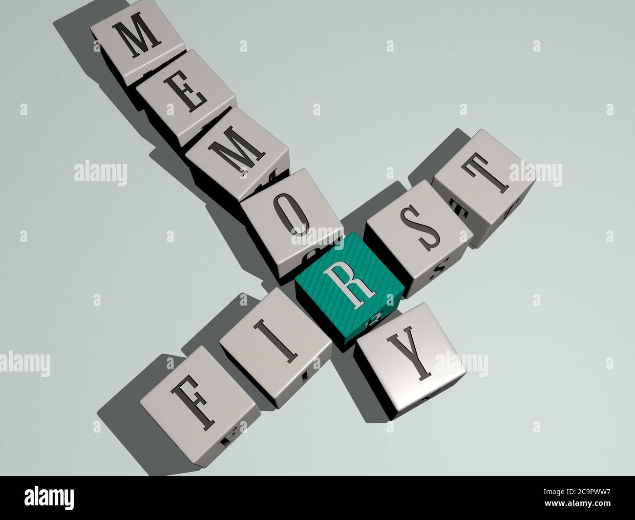 first memory combined by dice letters and color crossing for the ...