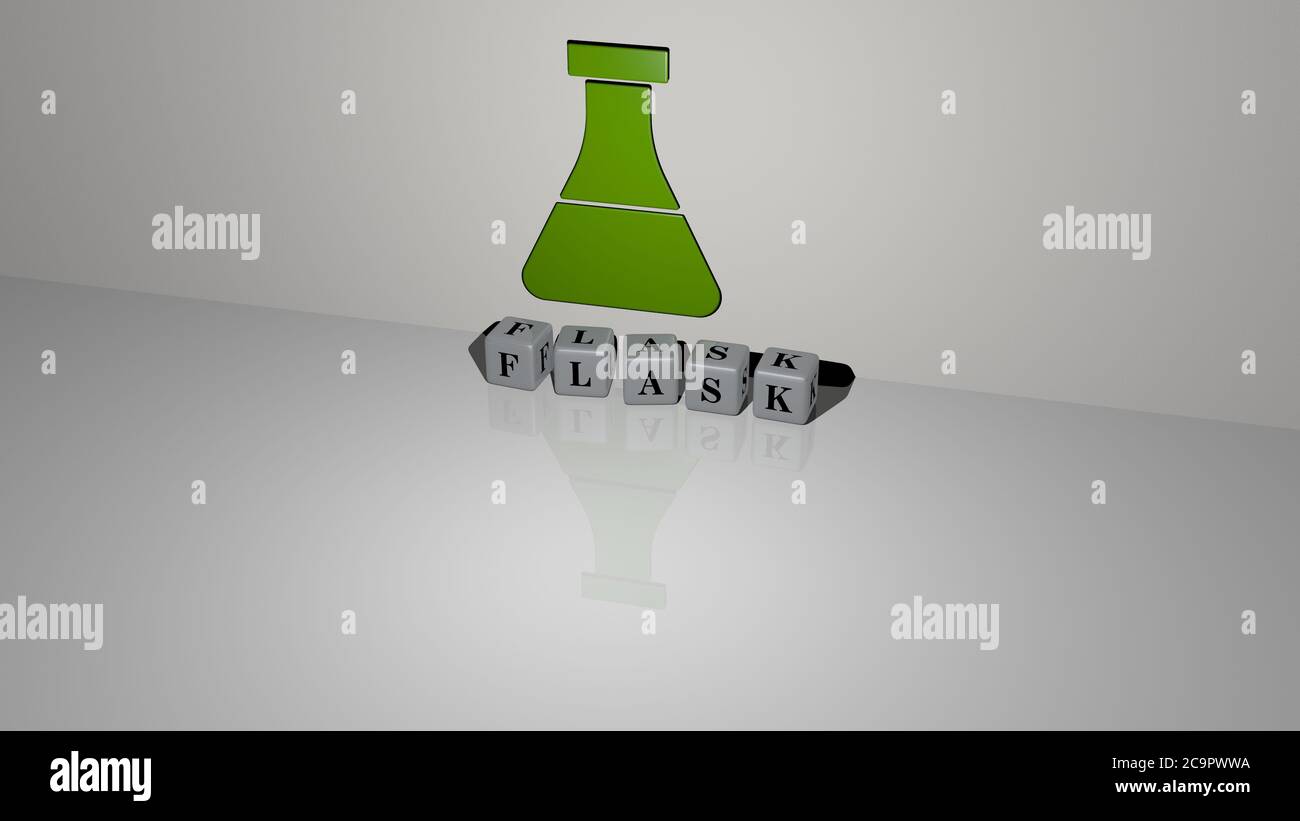 3D graphical image of FLASK vertically along with text built by ...