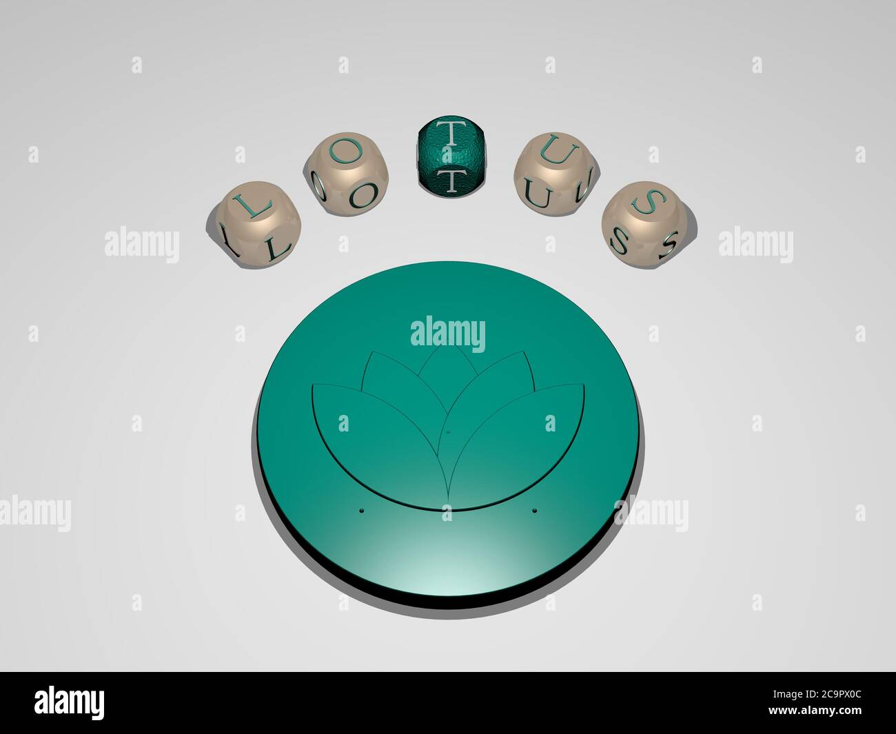 3D representation of LOTUS with icon on the wall and text arranged by ...