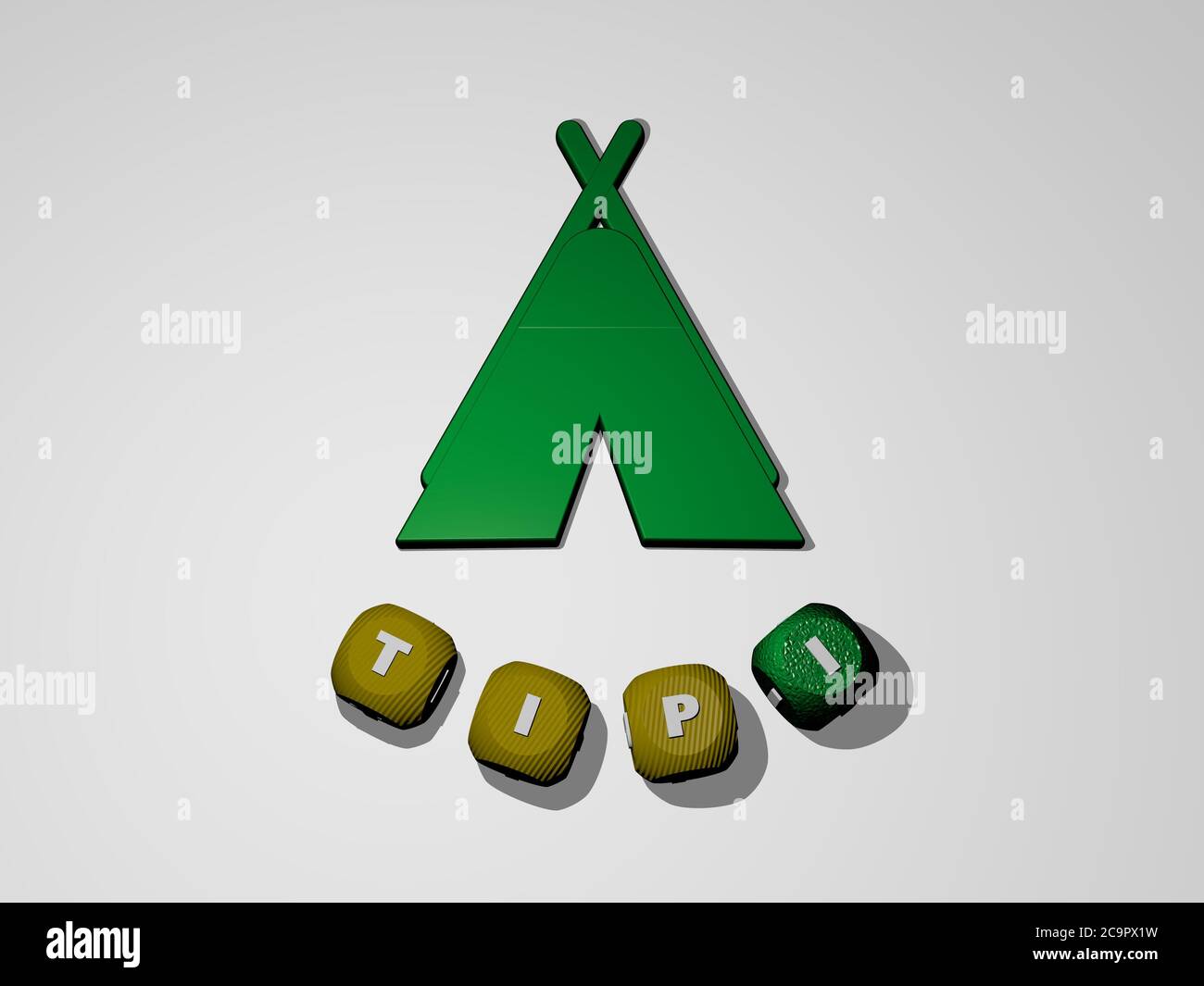 3D illustration of TIPI graphics and text around the icon made by ...