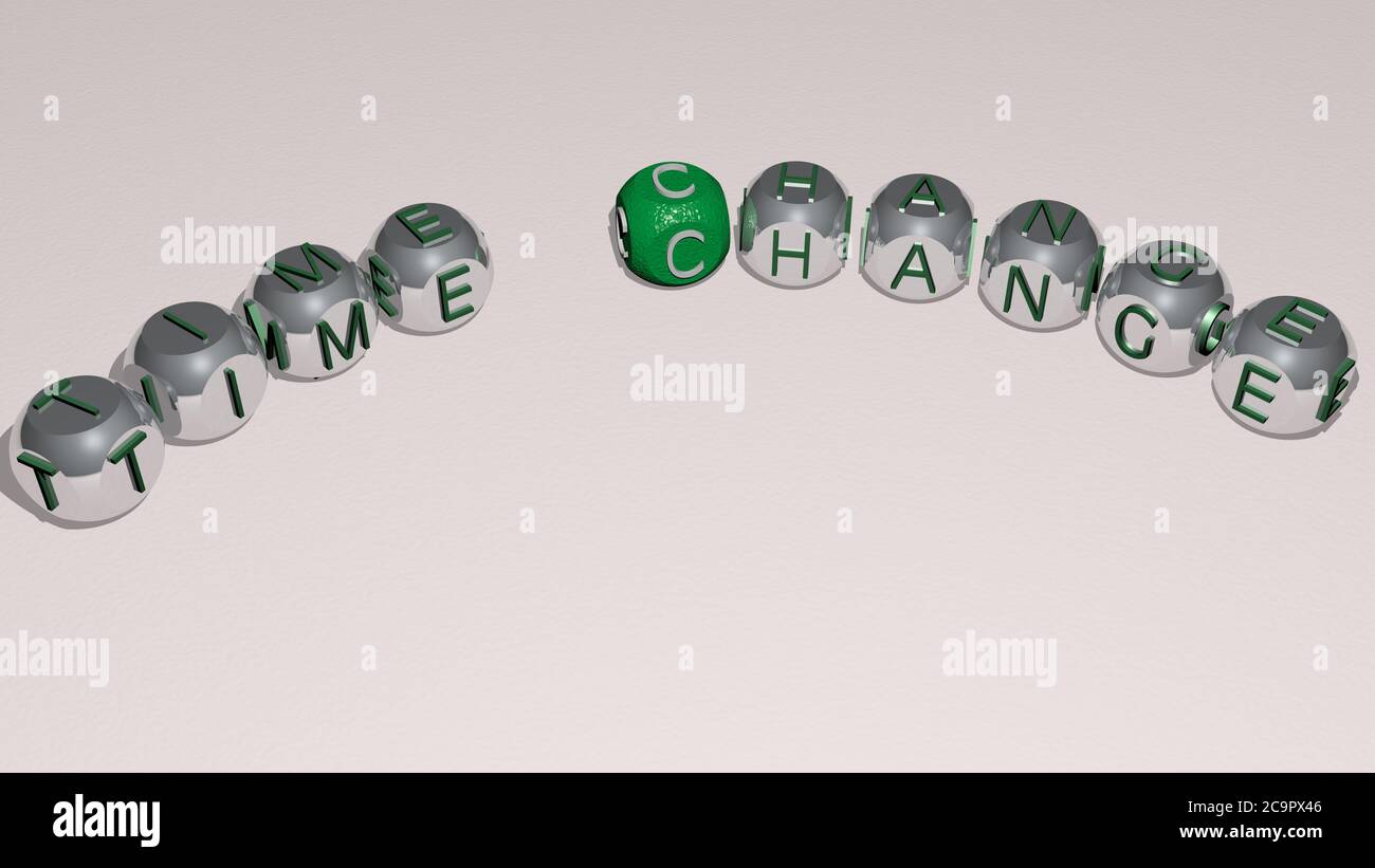 time change combined by dice letters and color crossing for the related ...