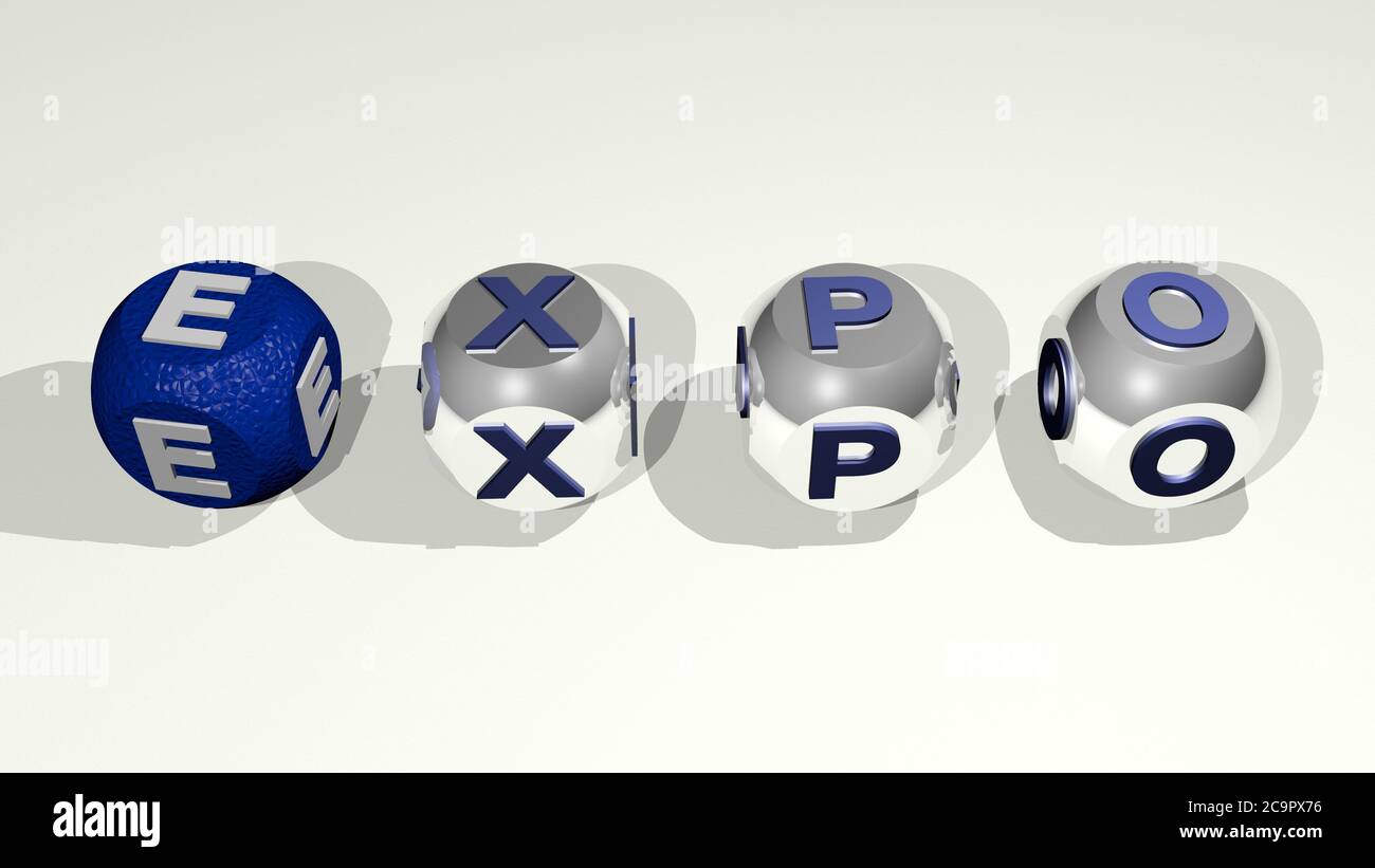 EXPO combined by dice letters and color crossing for the related ...