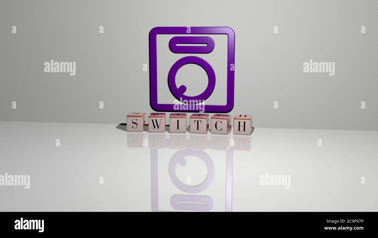 3D graphical image of switch vertically along with text built by ...