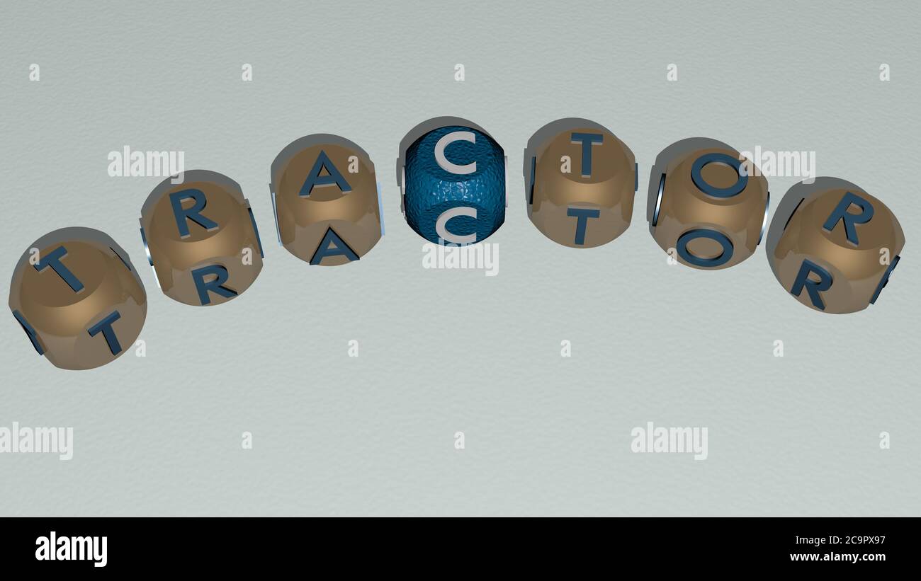 tractor combined by dice letters and color crossing for the related ...