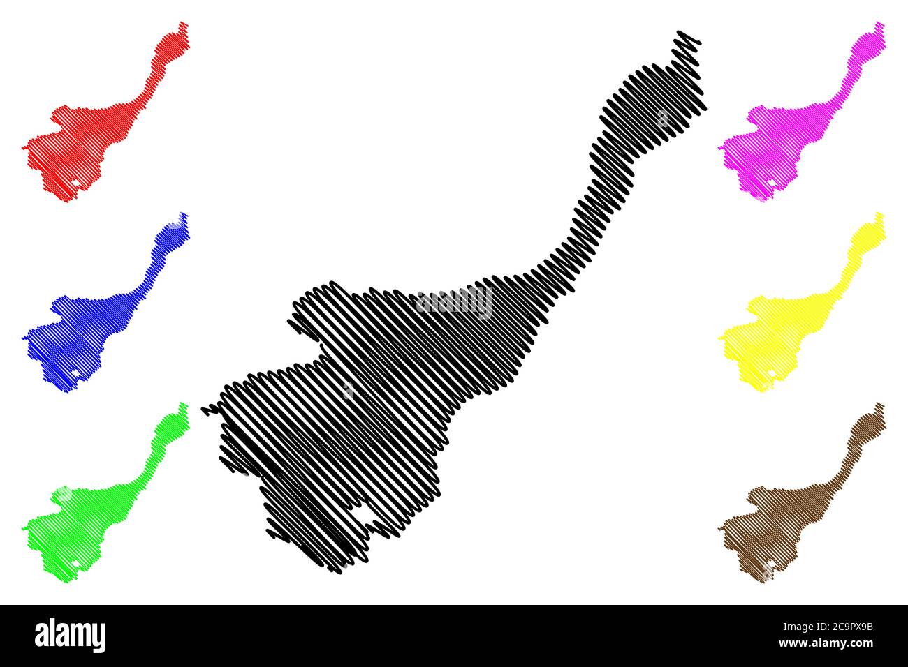 Tuzi Municipality (Montenegro, Municipalities of Montenegro) map vector ...