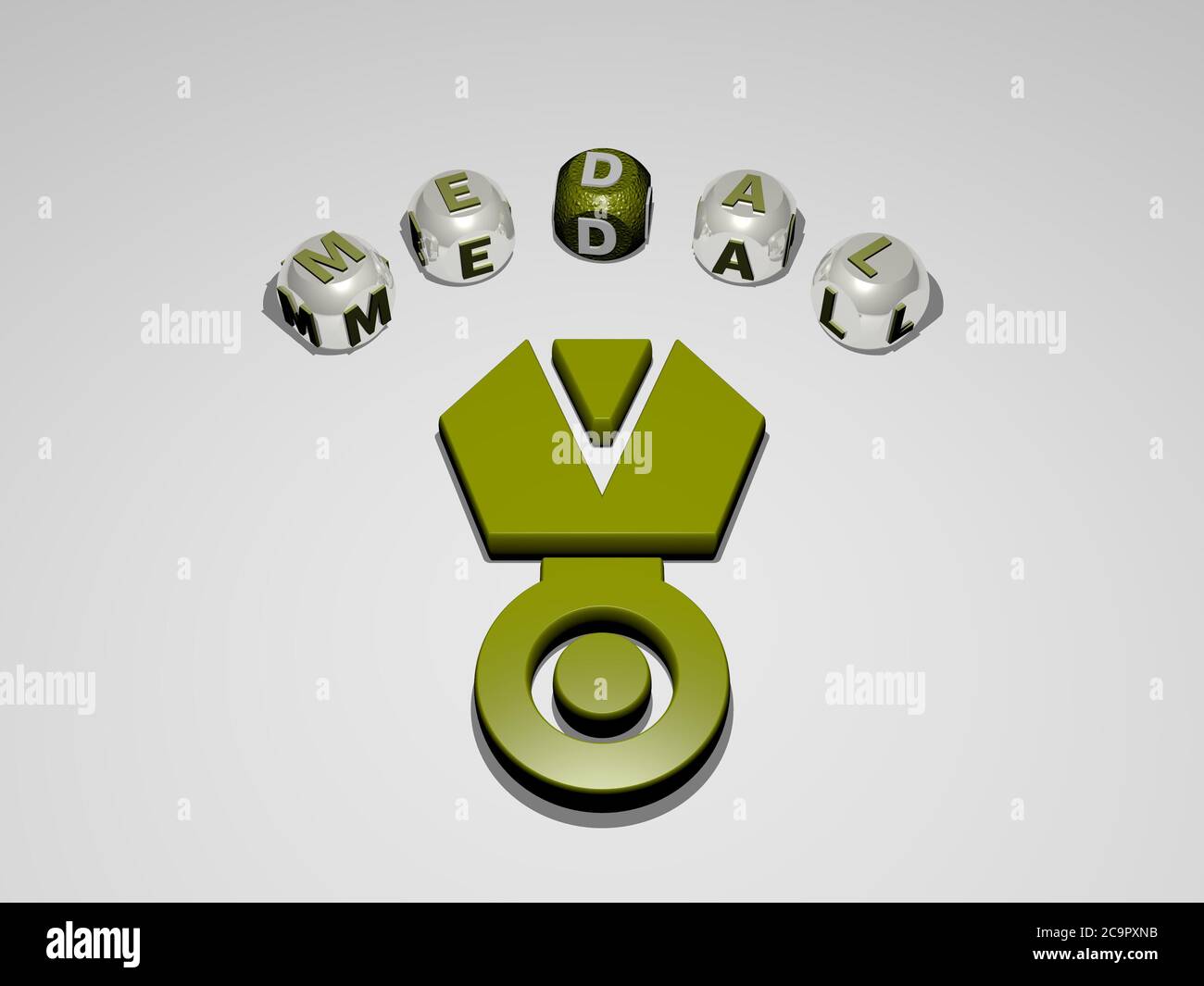 3D illustration of medal graphics and text around the icon made by ...