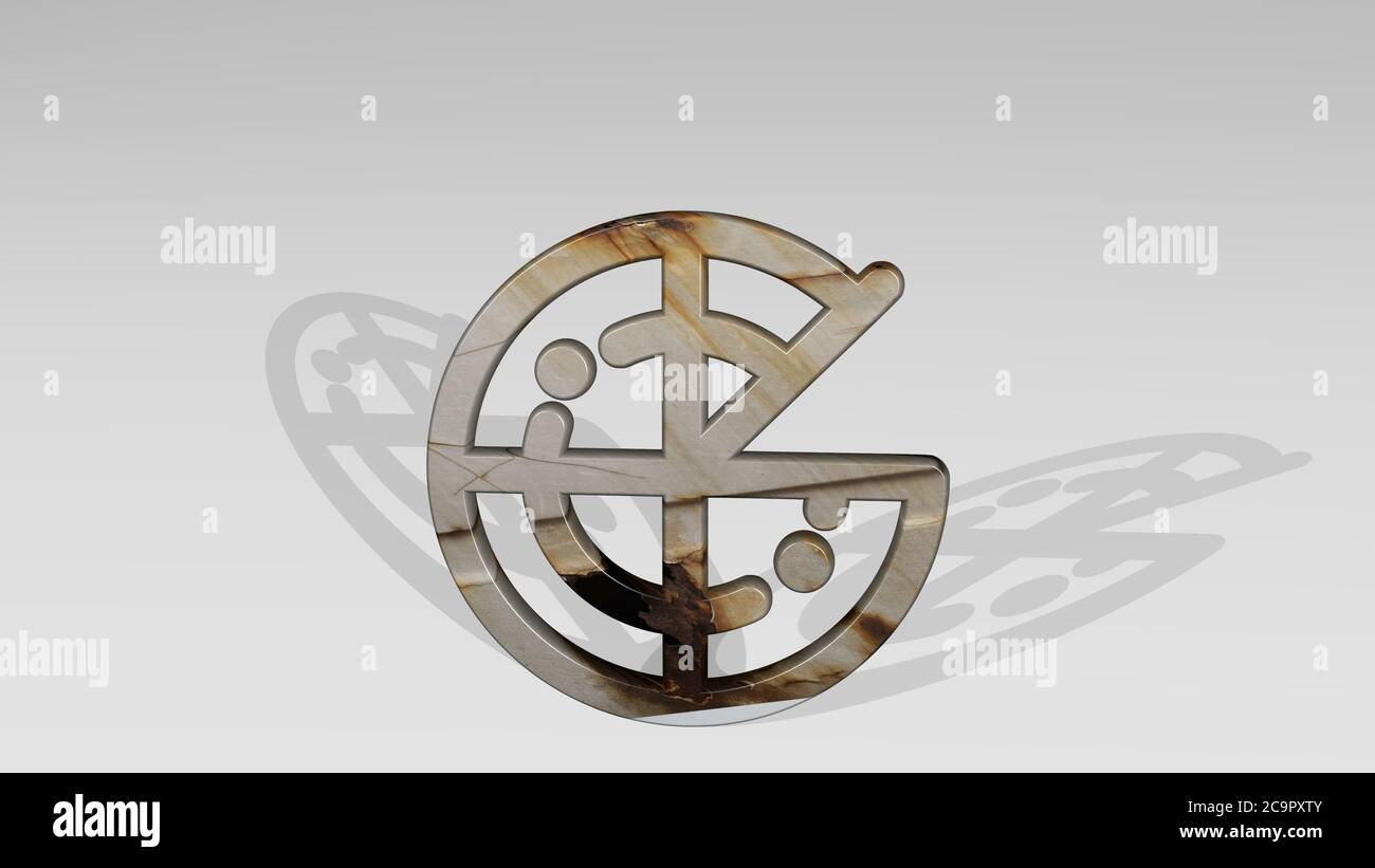 surveillance location casting shadow with two lights. 3D illustration ...