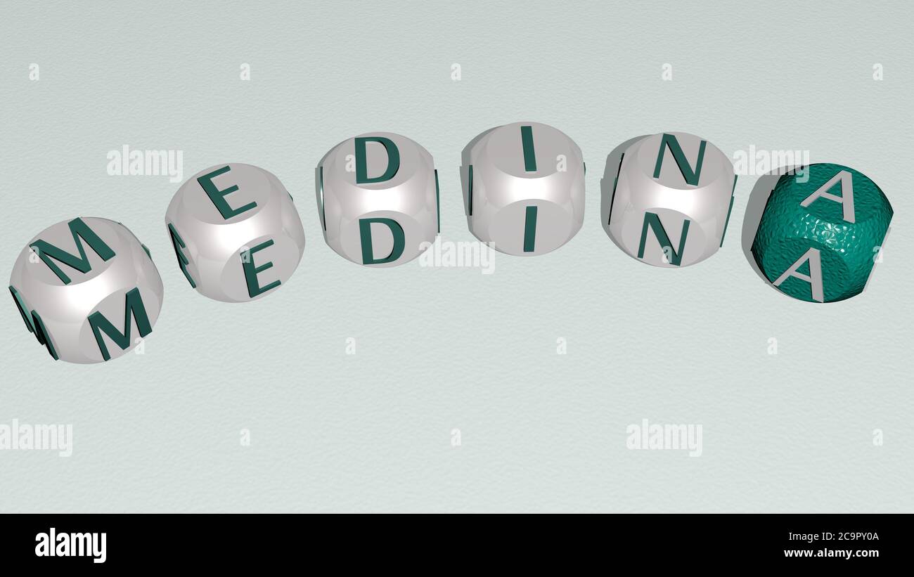 crosswords of medina arranged by cubic letters on a mirror floor ...