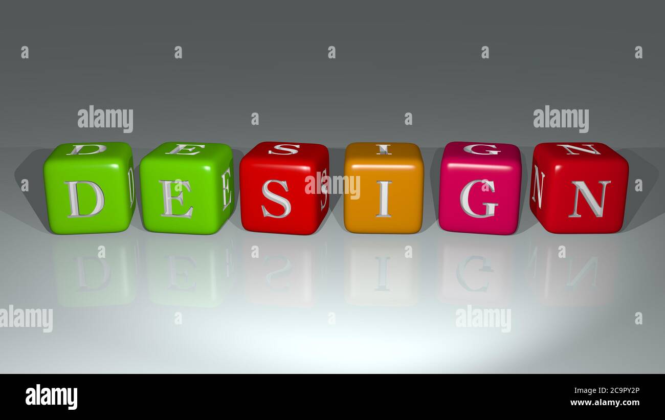 Design combined by dice letters and color crossing for the related ...