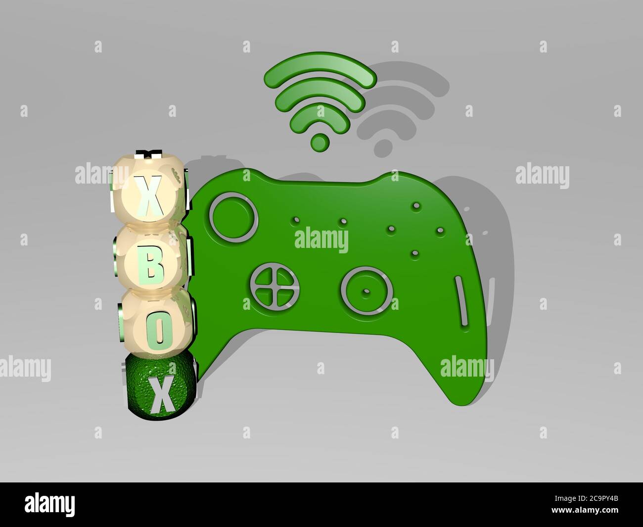 3D illustration of XBOX graphics and text around the icon made by ...