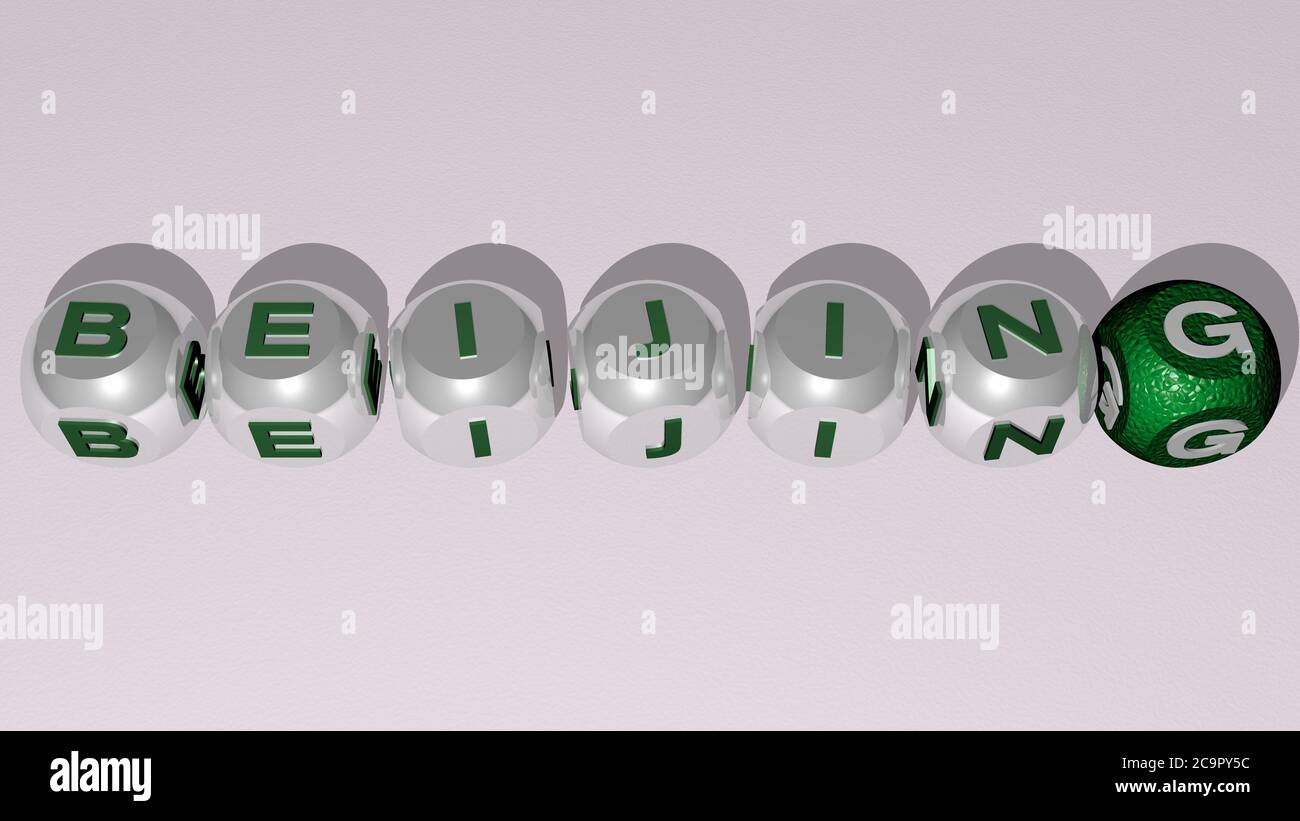 BEIJING combined by dice letters and color crossing for the related ...