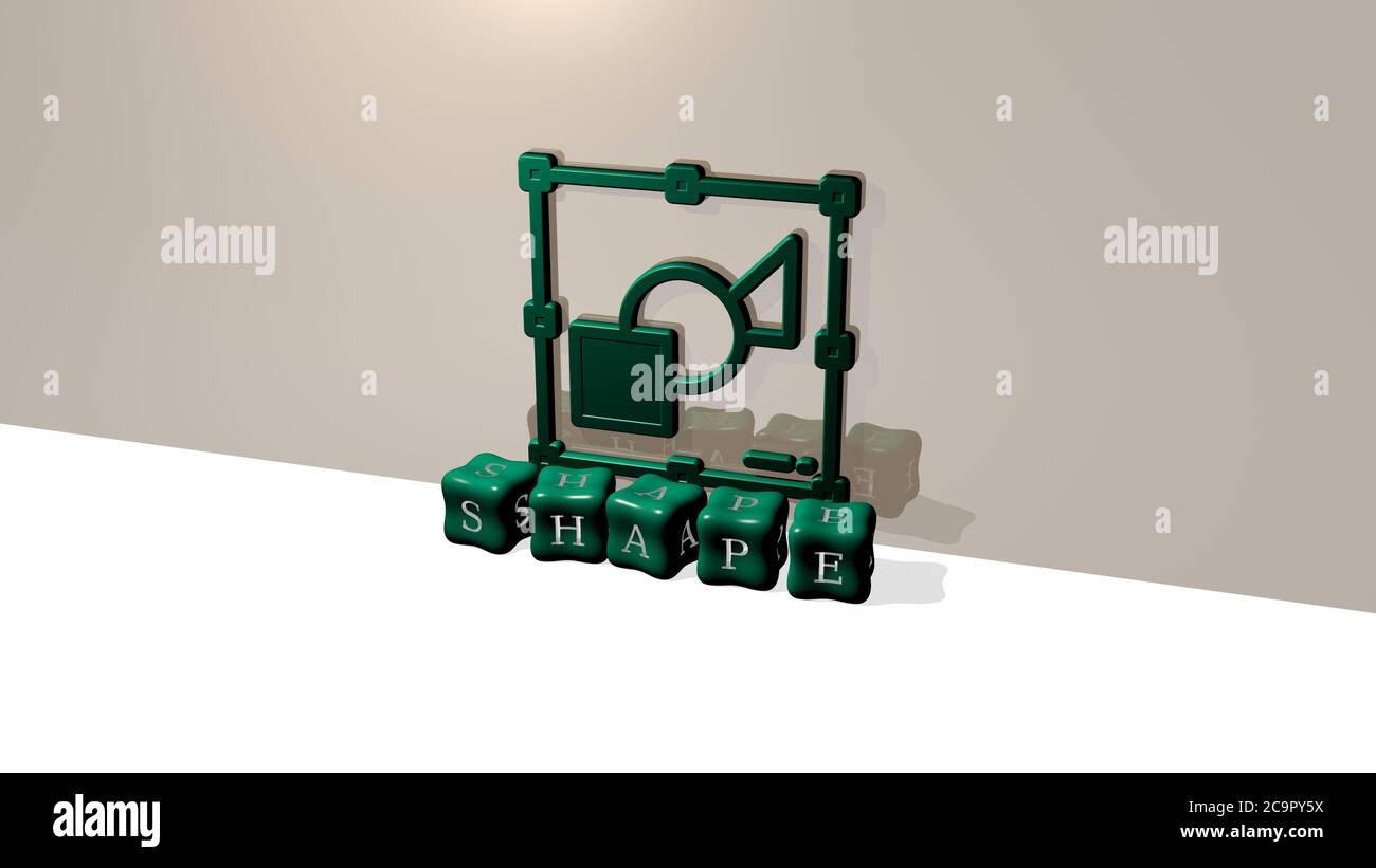 3D graphical image of SHAPE vertically along with text built by ...